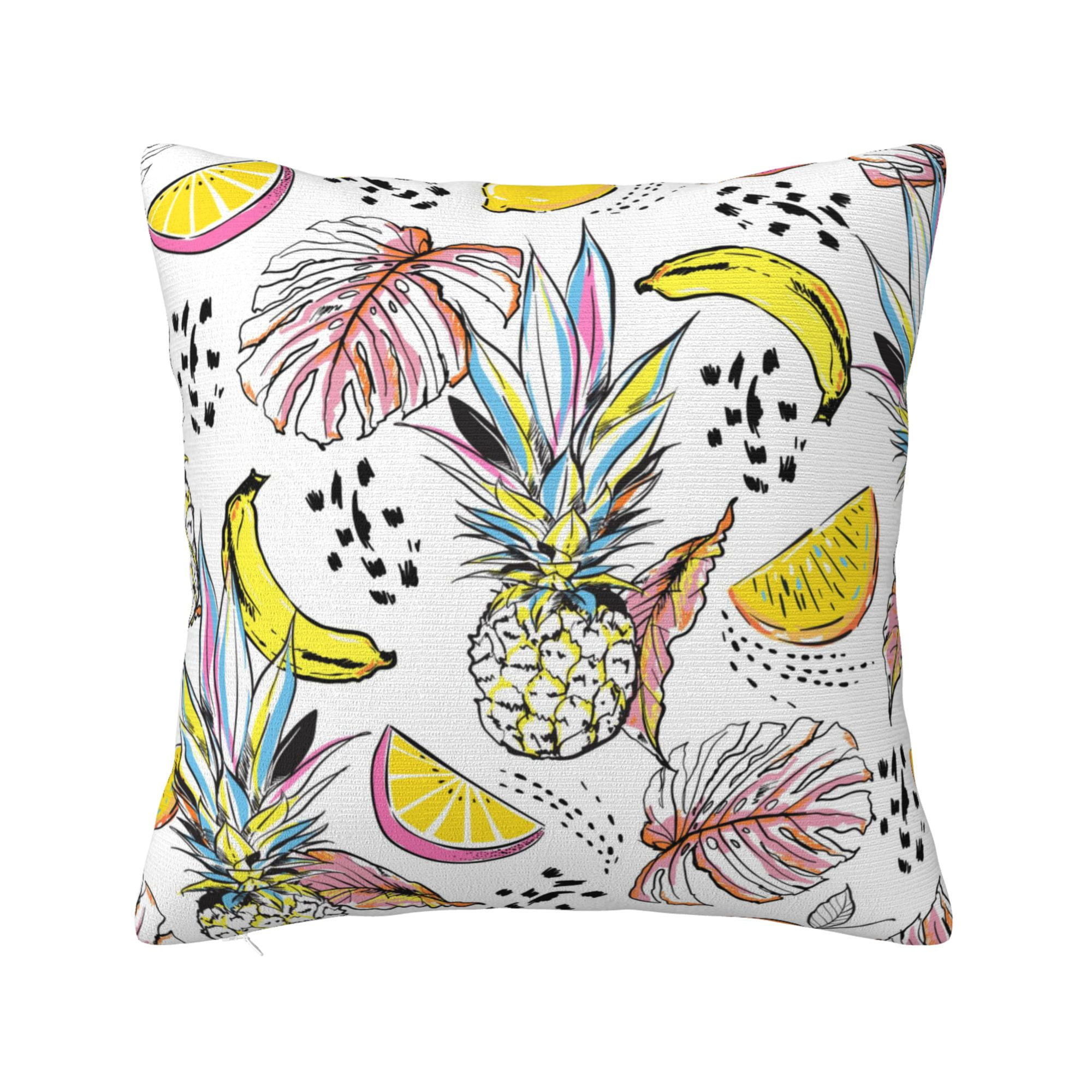 ZICANCN Fruit Doodle Plant Sketch Throw Pillow Covers, Bed Couch Sofa ...