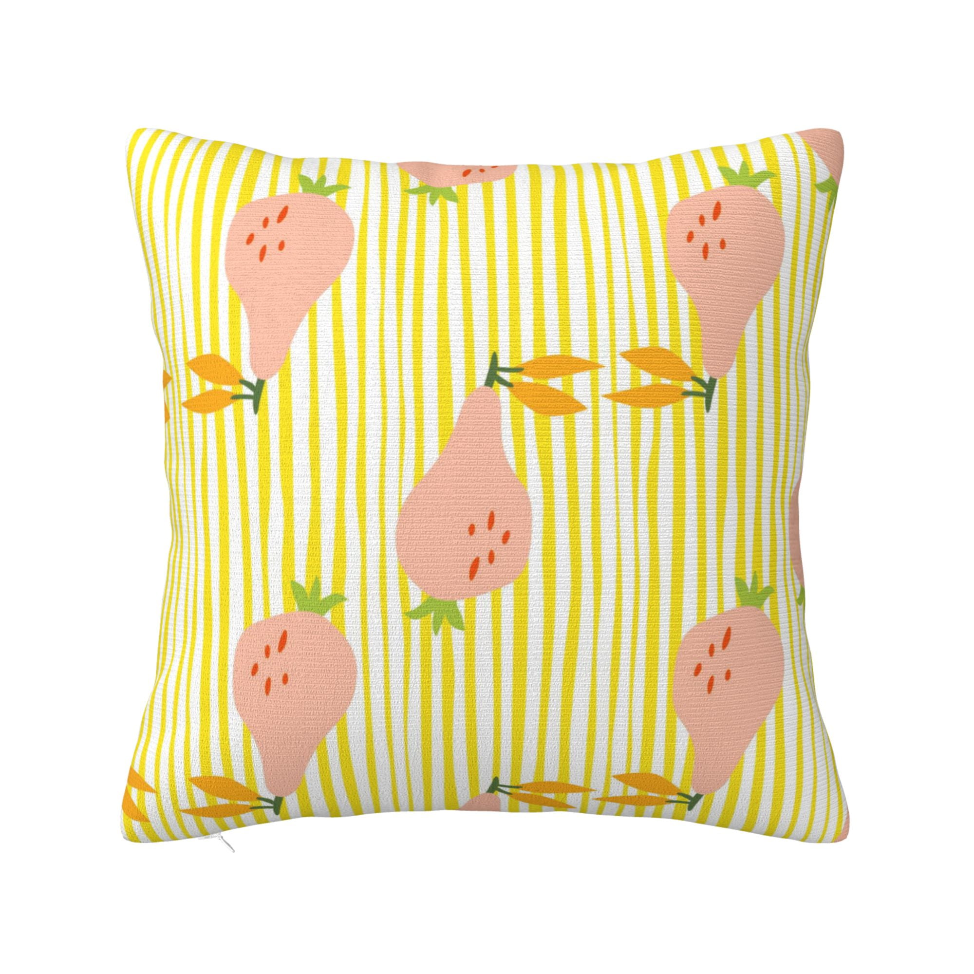 ZICANCN Fruit Yellow Pear Line Throw Pillow Covers, Bed Couch Sofa Knit ...