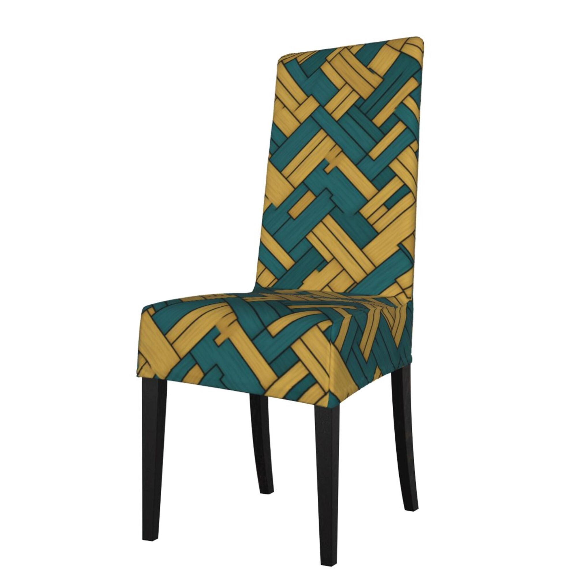 ZICANCN Geometric Blue Yellow Plaid Chair Protectors Seat Covers ...