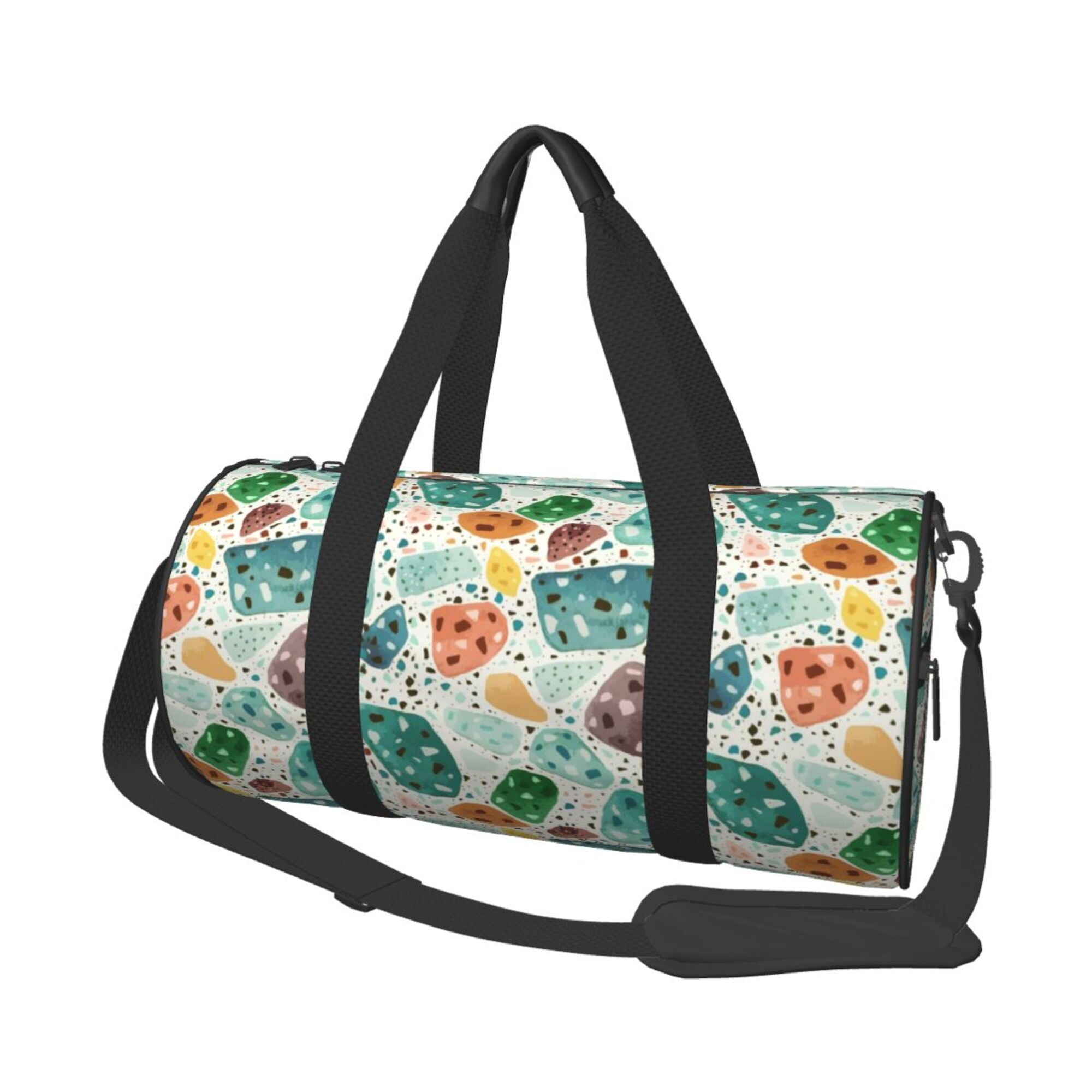 ZICANCN Hand Painted Colorful Terrazzo Travel Duffle Bag, Sports Tote ...