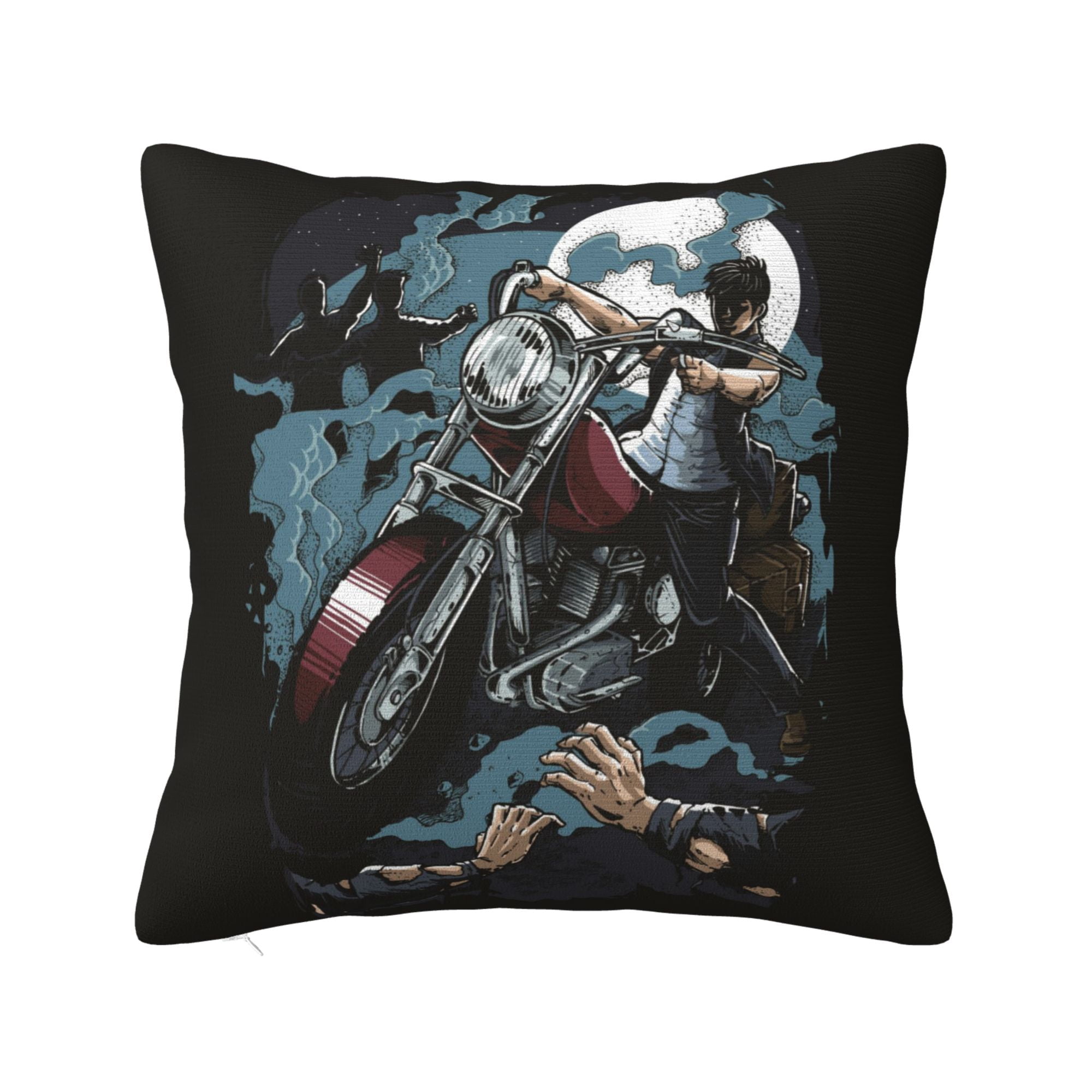 ZICANCN Handsome Motorcycle Boy Throw Pillow Covers, Bed Couch Sofa ...