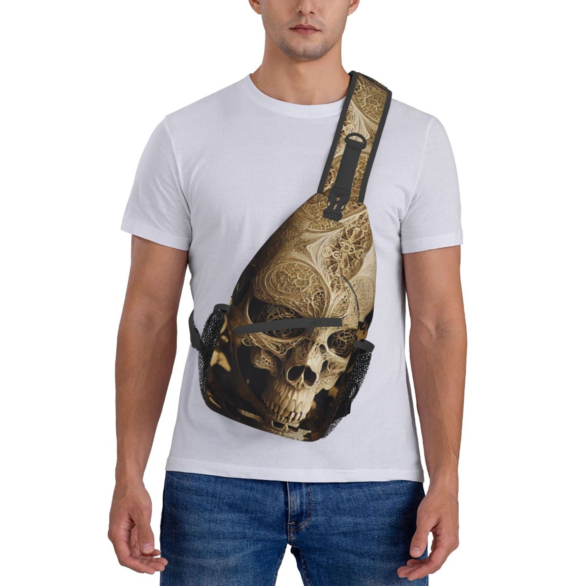 ZICANCN Horror Skull Skeleton Crossbody Sling Bag for Men Women ...