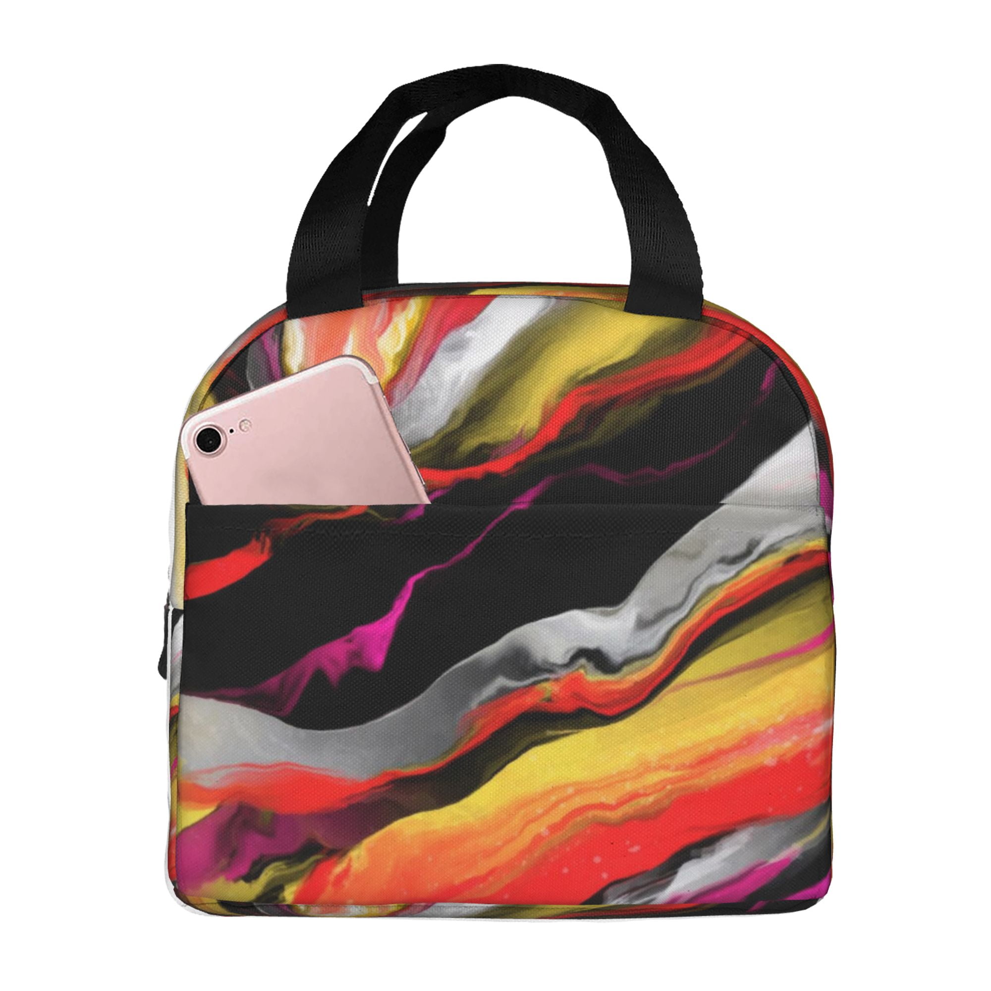 ZICANCN Insulated Lunch Bag for Women Men, Colorful Abstract Splash Art ...