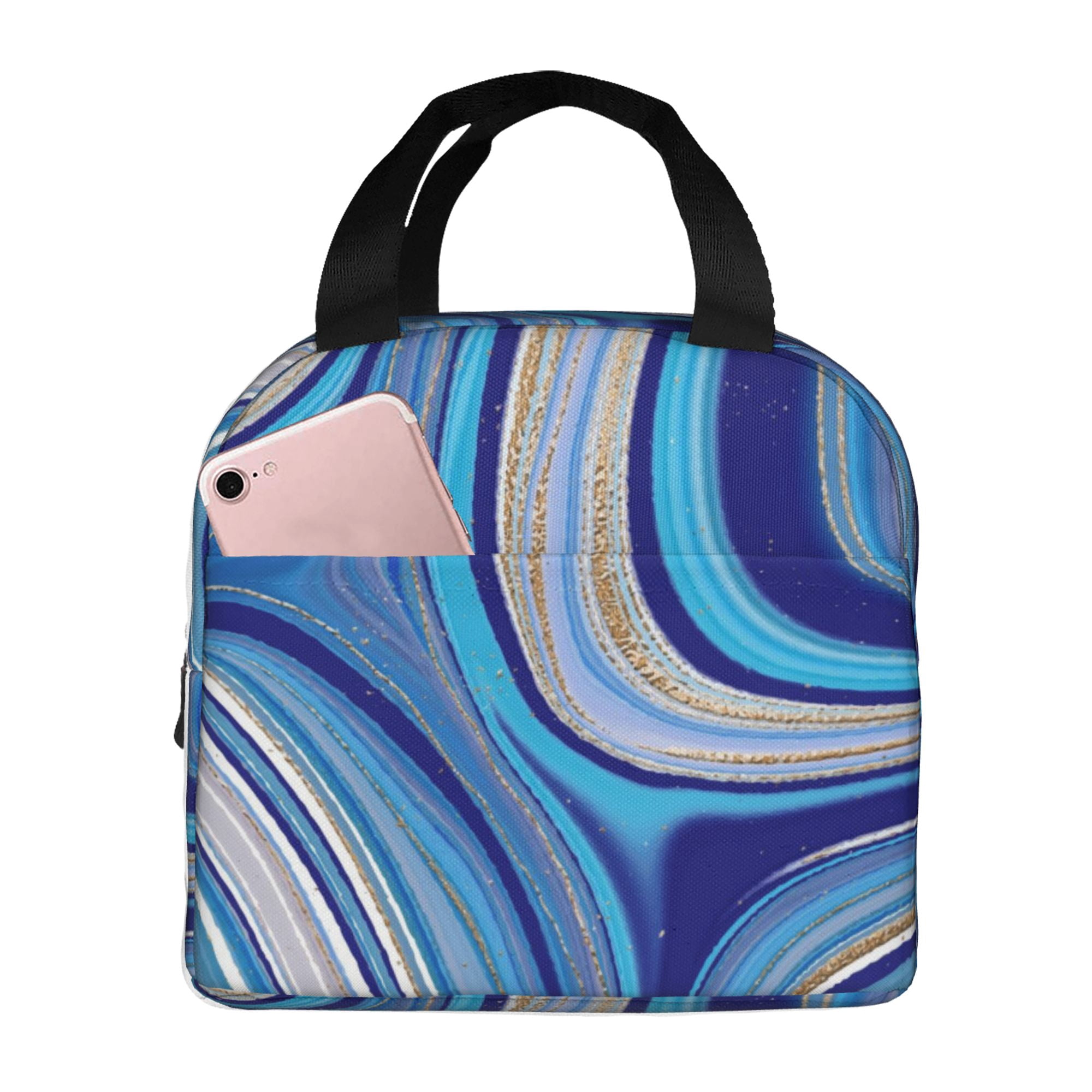 ZICANCN Insulated Lunch Bag for Women Men, Elegant Luxury Blue Gradient ...