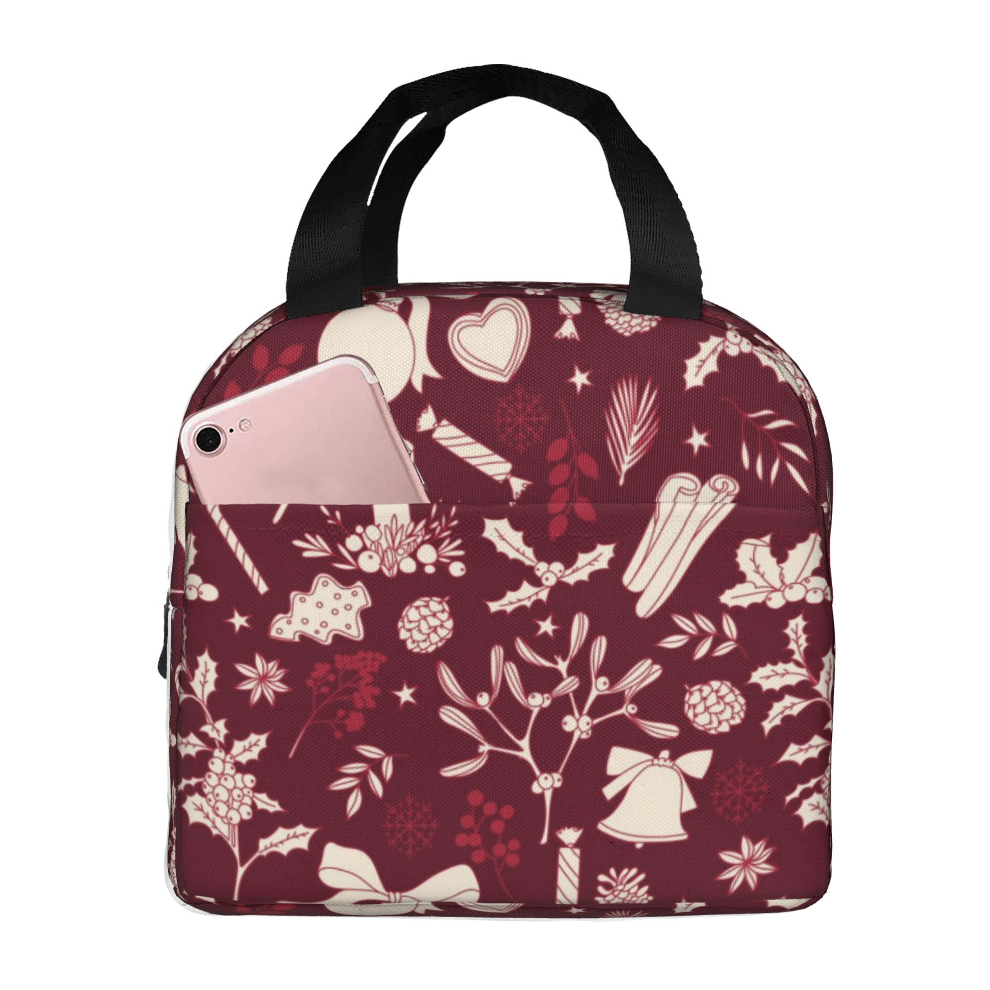 ZICANCN Insulated Lunch Bag for Women Men, Red Holiday Decorations ...