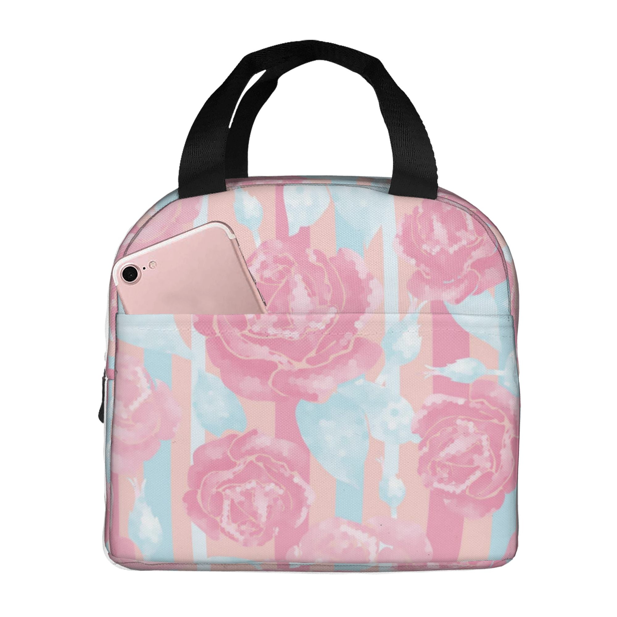 ZICANCN Insulated Lunch Bag for Women Men, Watercolor Roses Flowers ...