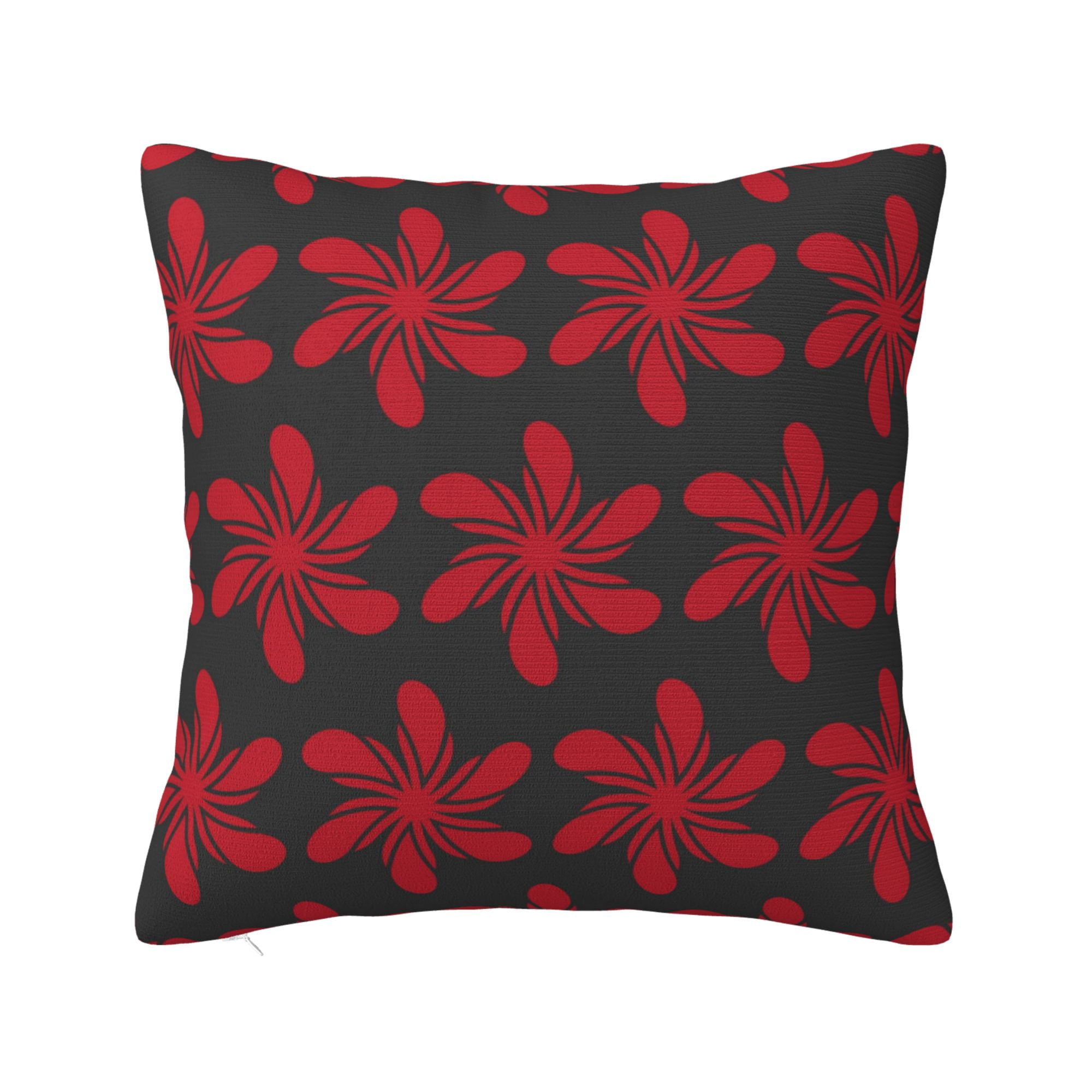 ZICANCN Japanese Red Flower Art Throw Pillow Covers, Bed Couch Sofa ...