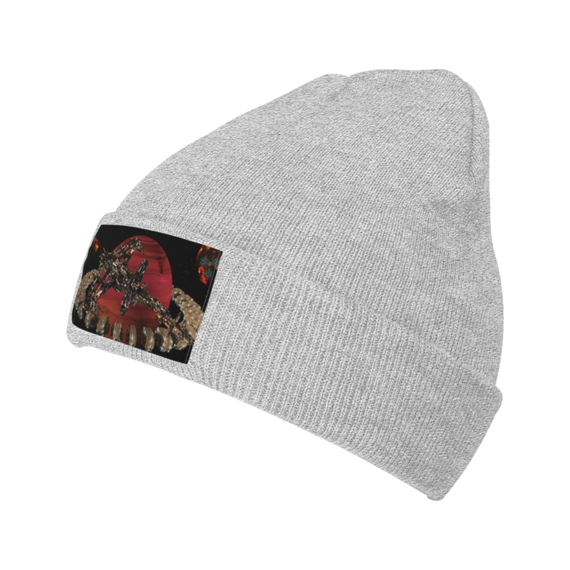 ZICANCN Knit Beanie Hat-Alien Spaceship Attack Background Winter Cap ...