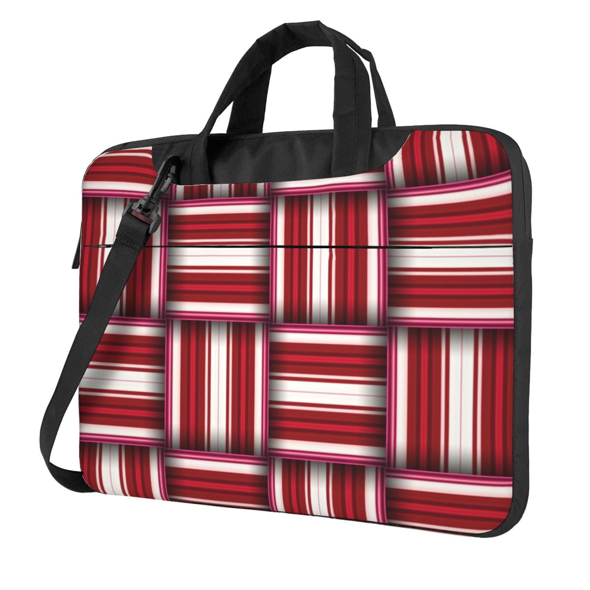 ZICANCN Laptop Case 13 inch, Abstract Woven Red Stripes Work Shoulder ...