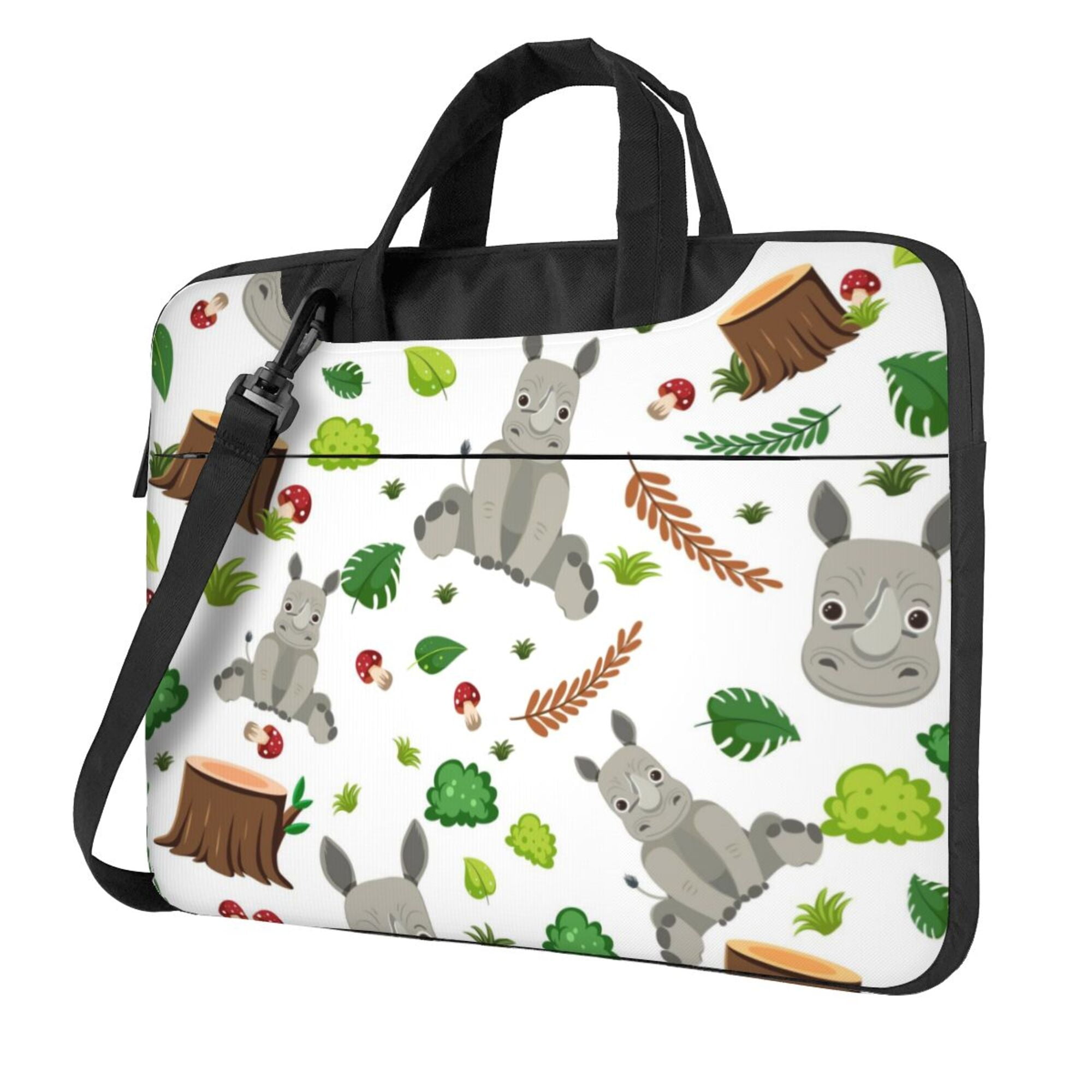 ZICANCN Laptop Case 13 inch, Cute Cartoon Rhinoceros Art Work Shoulder ...