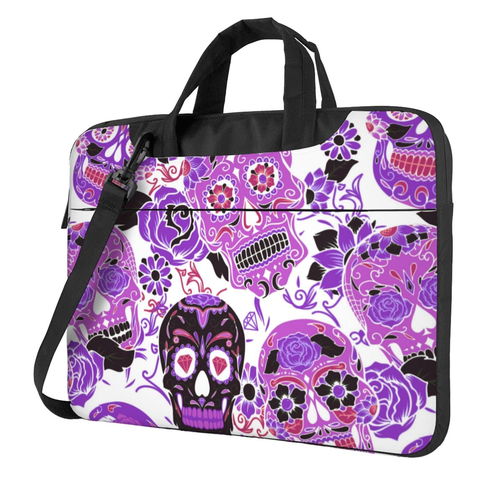 ZICANCN Laptop Case 13 inch, Gothic Purple Skeleton Skull Work Shoulder ...