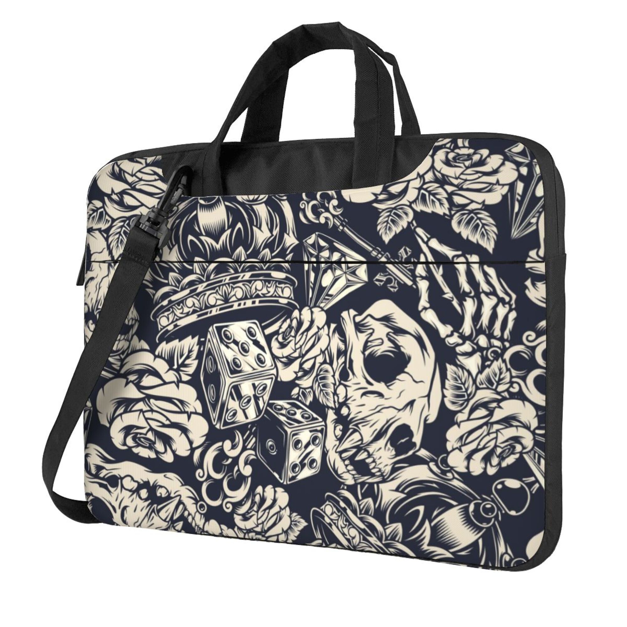ZICANCN Laptop Case 13 inch, Skeleton Bone Dice Work Shoulder Messenger ...
