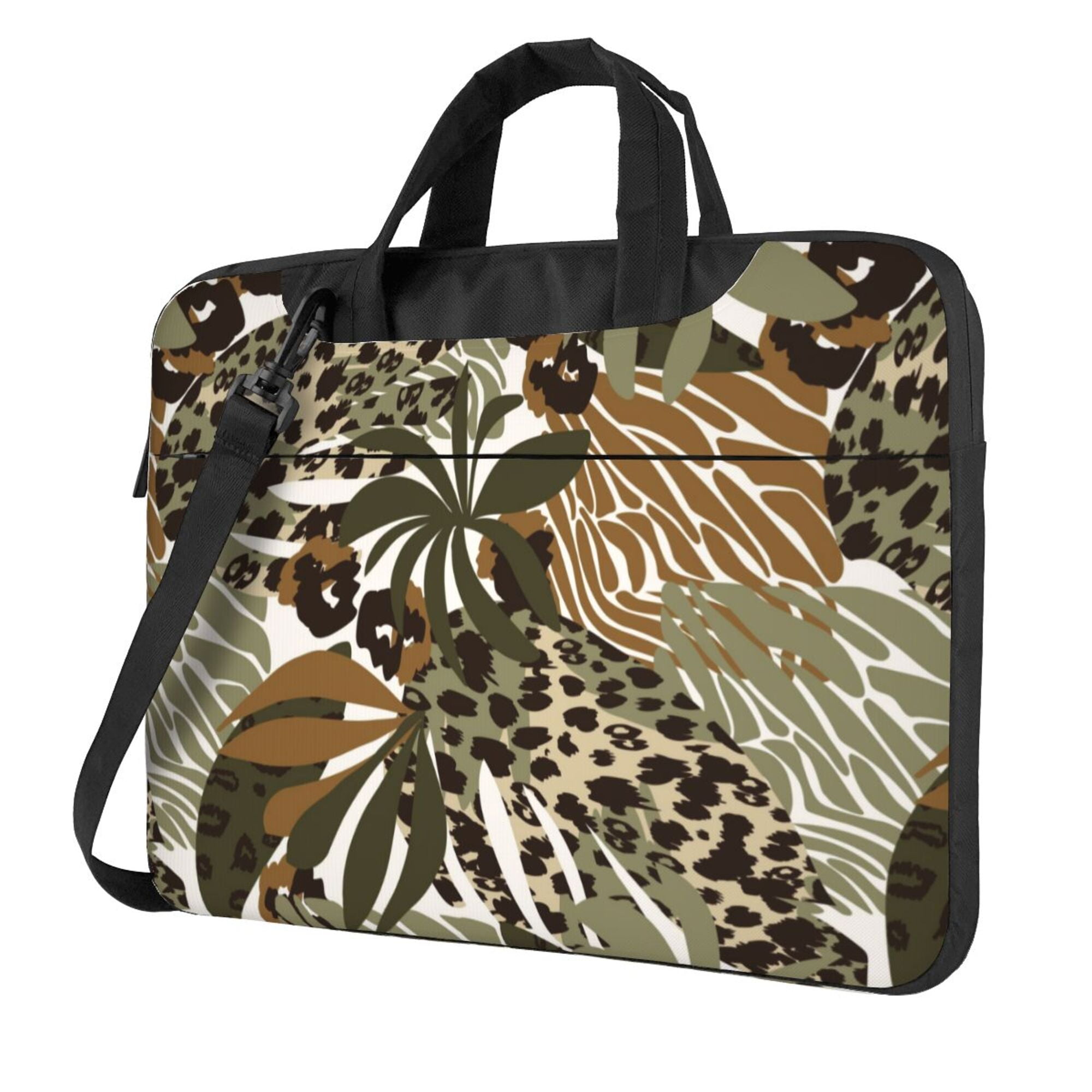 ZICANCN Laptop Case 13 inch, Teal Leopard Leaf Work Shoulder Messenger ...