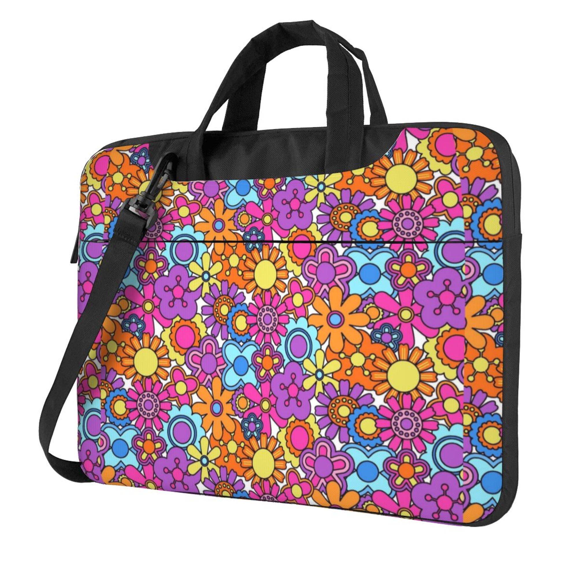 ZICANCN Laptop Case 14 inch, Abstract Groovy Floral Work Shoulder ...
