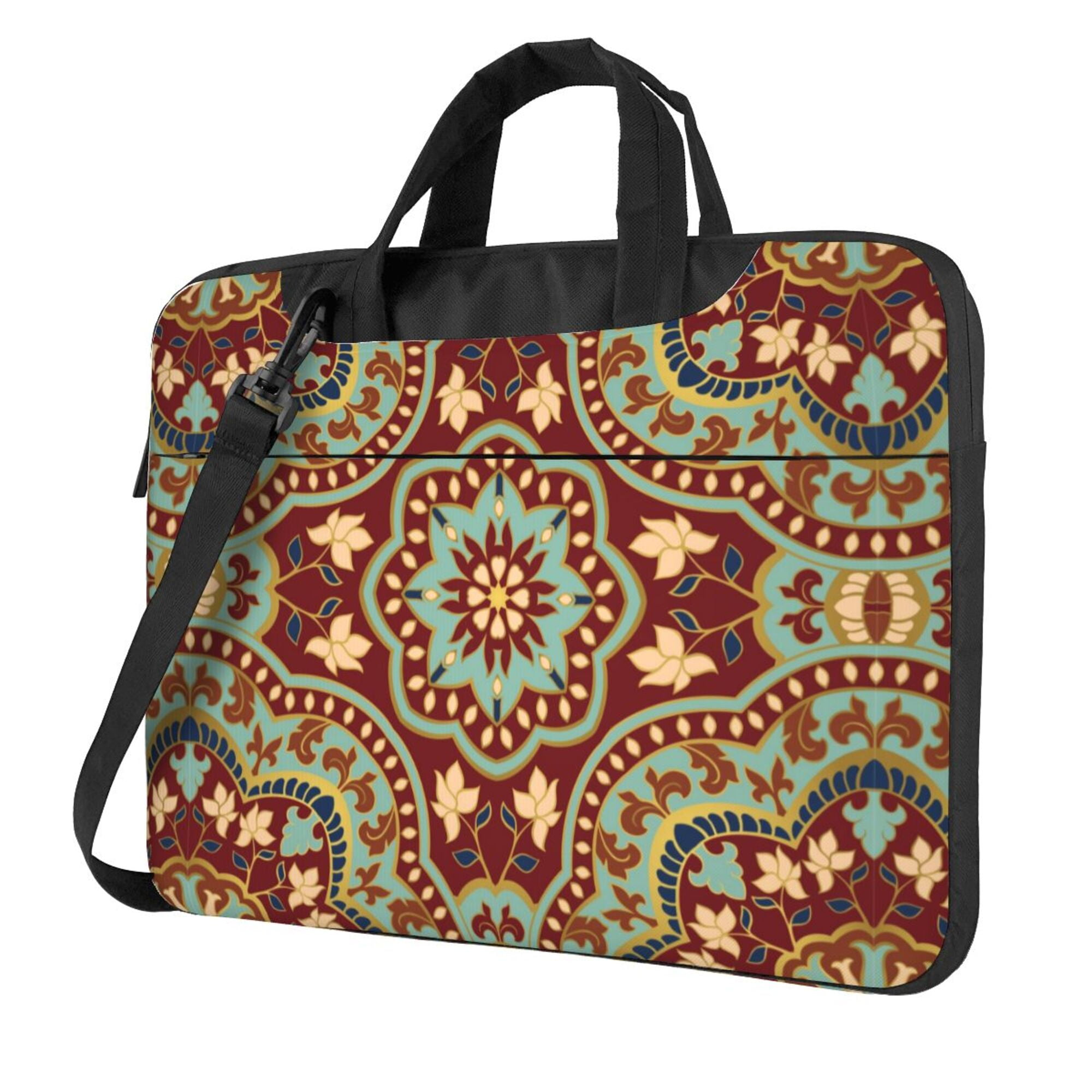 ZICANCN Laptop Case 14 inch, Abstract Persian Blue Flower Work Shoulder ...