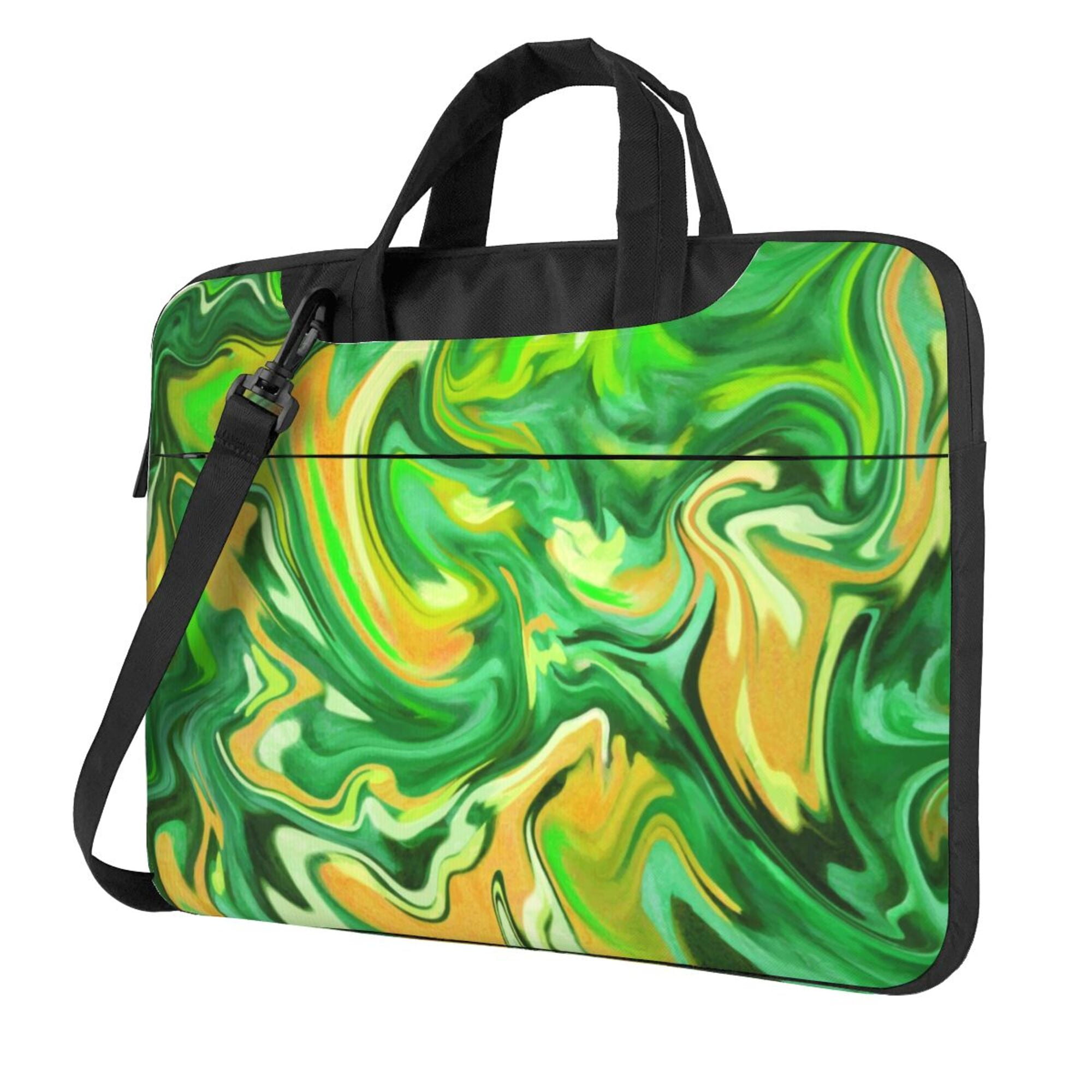 ZICANCN Laptop Case 14 inch, Acid Green Marble Texture Work Shoulder ...