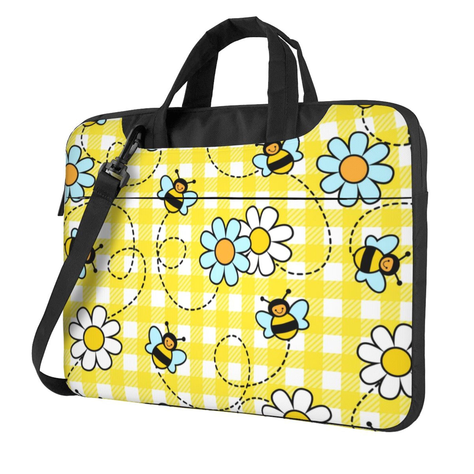 ZICANCN Laptop Case 14 inch, Bees Beehive Floral Leaves Work Shoulder ...