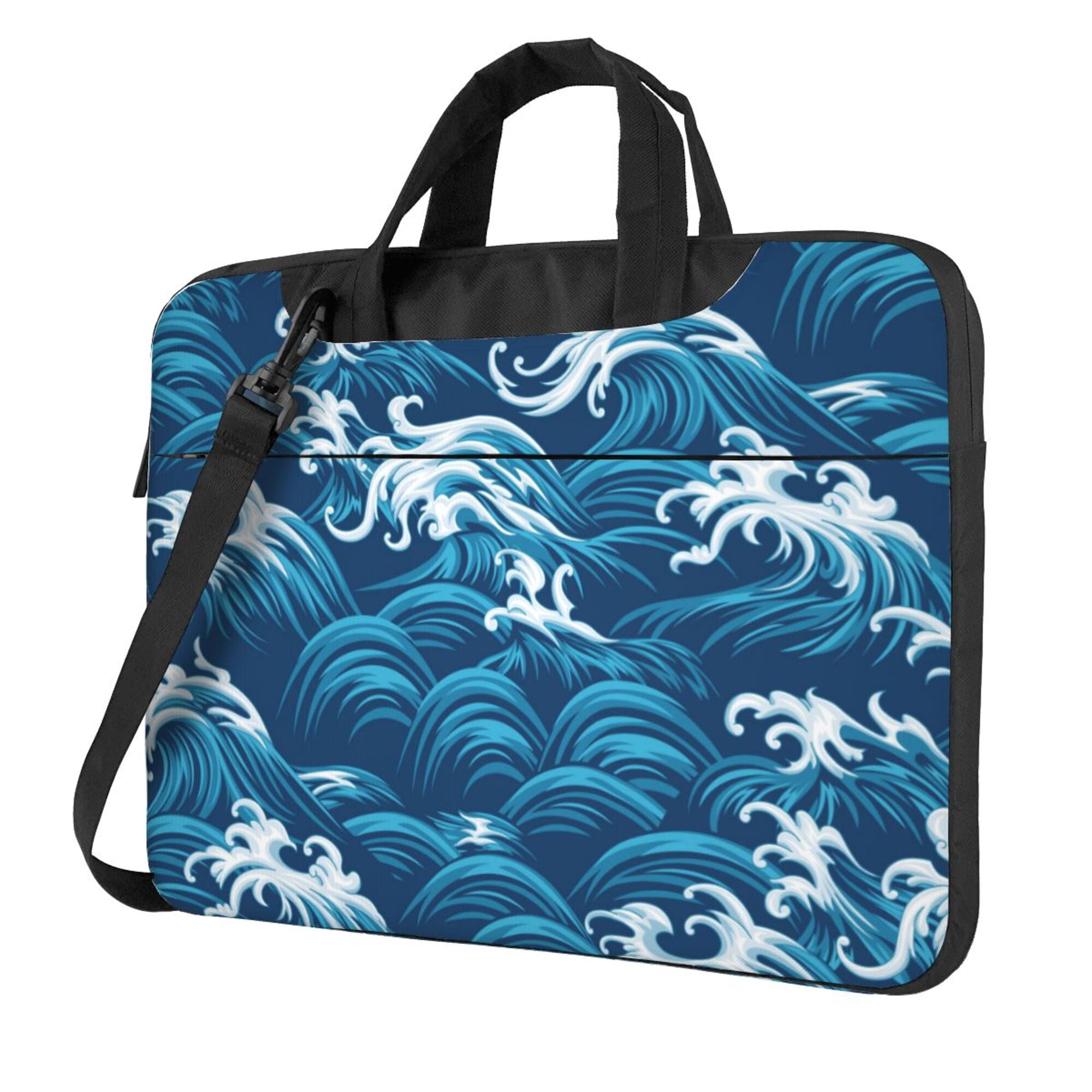 ZICANCN Laptop Case 14 inch, Blue Waves Sea Work Shoulder Messenger ...