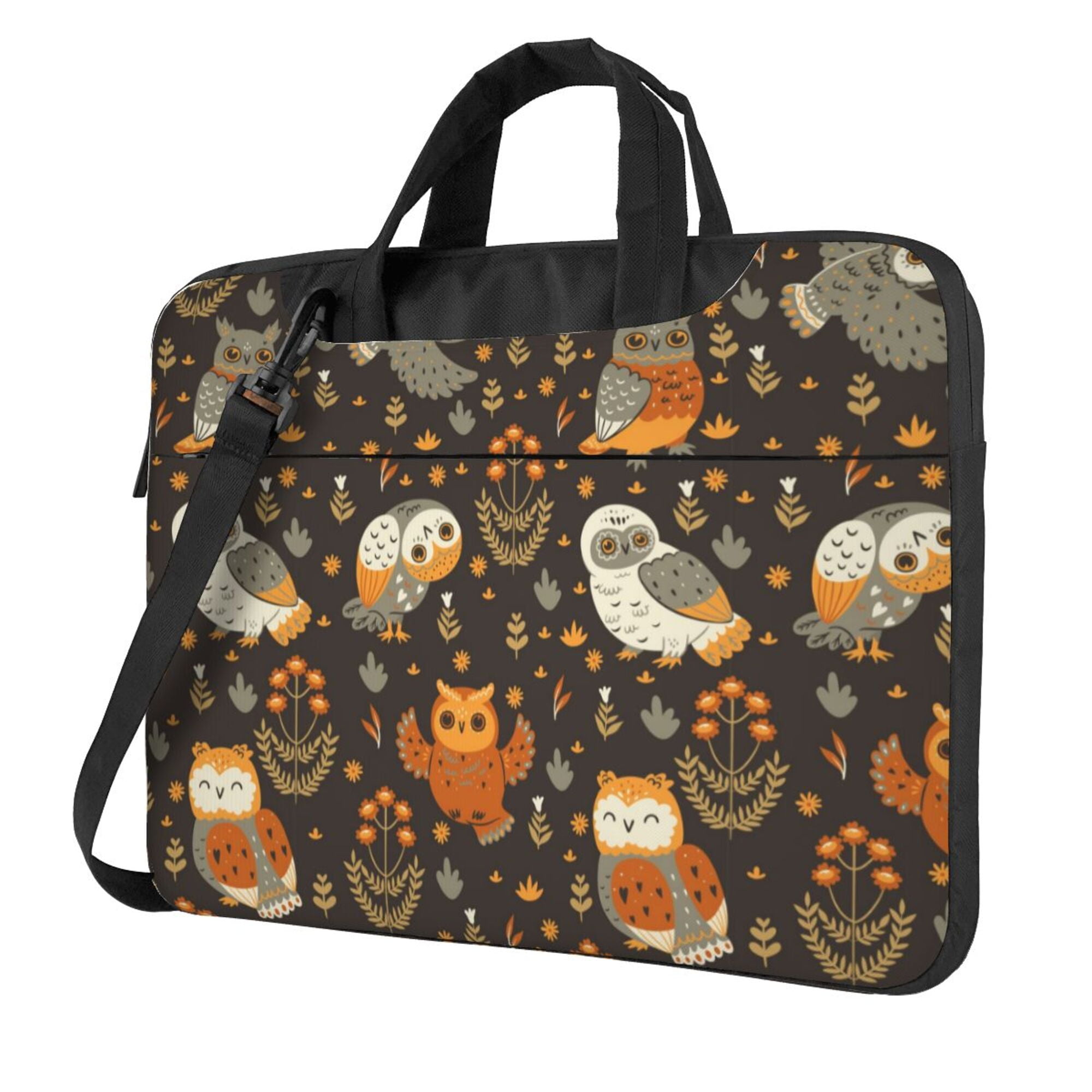 ZICANCN Laptop Case 14 inch, Brown Owls Blossom Flower Work Shoulder ...