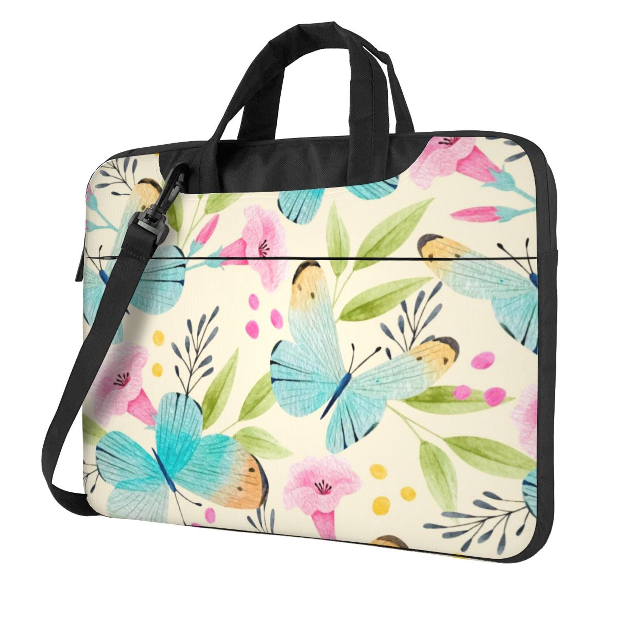 ZICANCN Laptop Case 14 inch, Butterflies Trumpets Work Shoulder ...