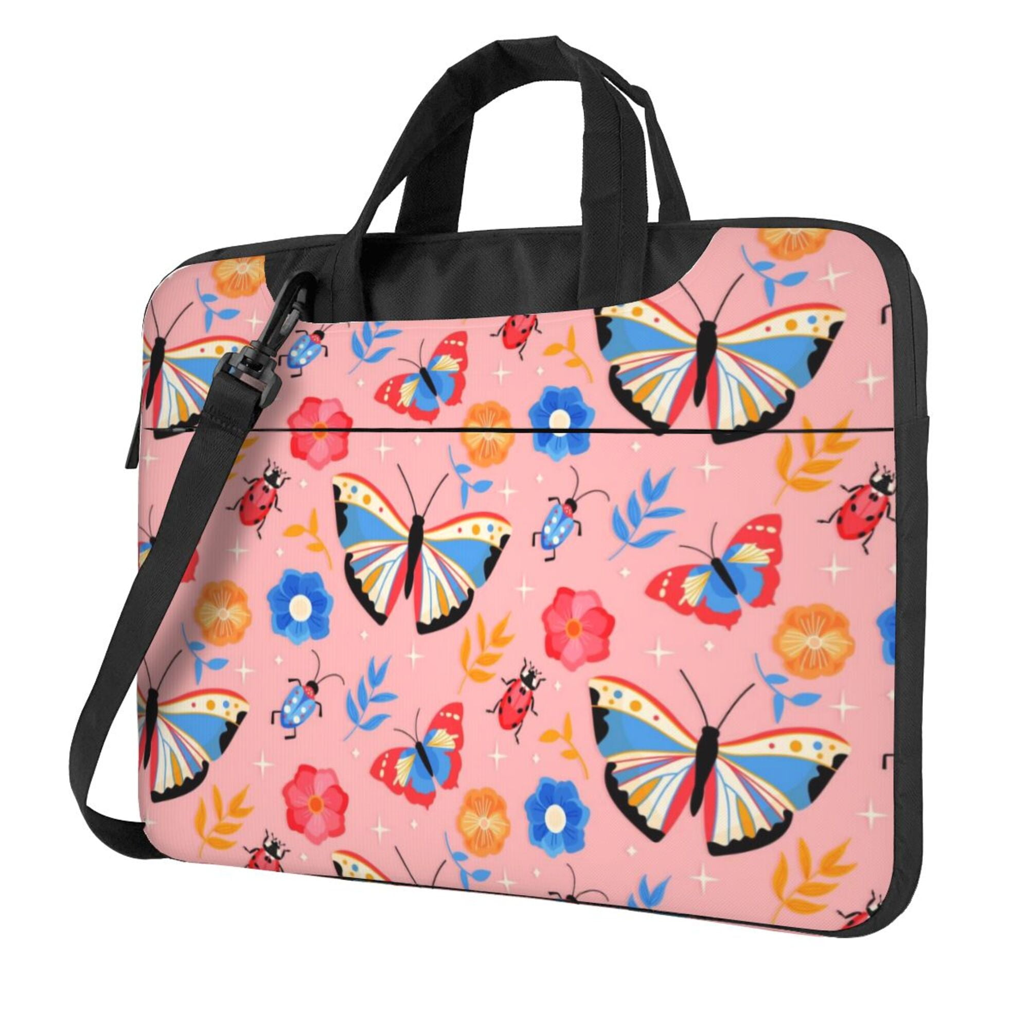 ZICANCN Laptop Case 14 inch, Butterfly Botanical Flowers Work Shoulder ...
