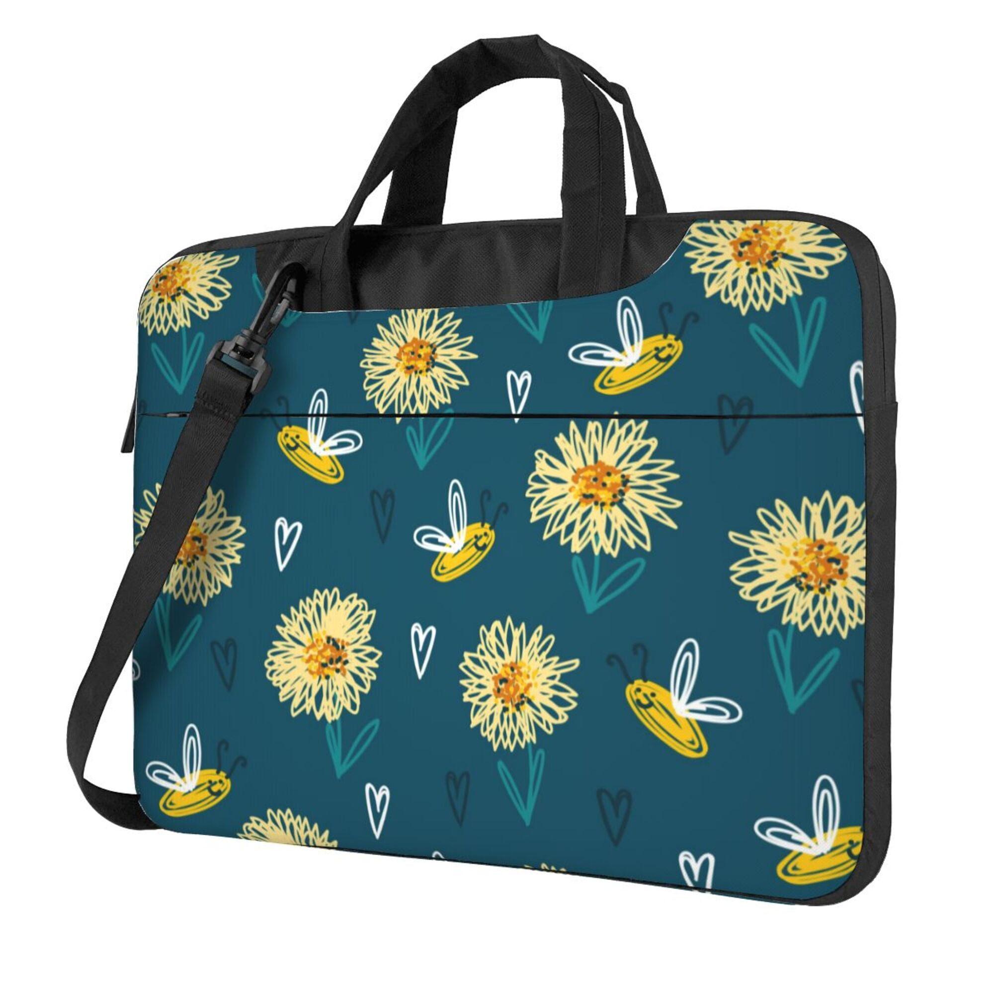 ZICANCN Laptop Case 14 inch, Cartoon Bee Heart Floral Work Shoulder ...