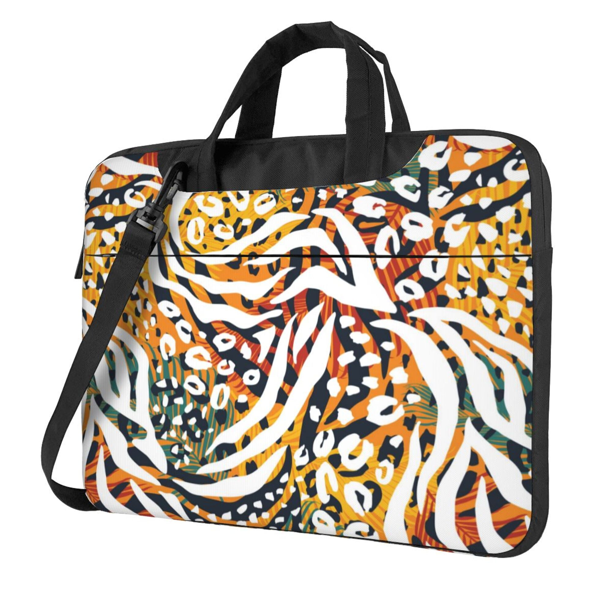 ZICANCN Laptop Case 14 inch, Color Leopard White Stripe Work Shoulder ...