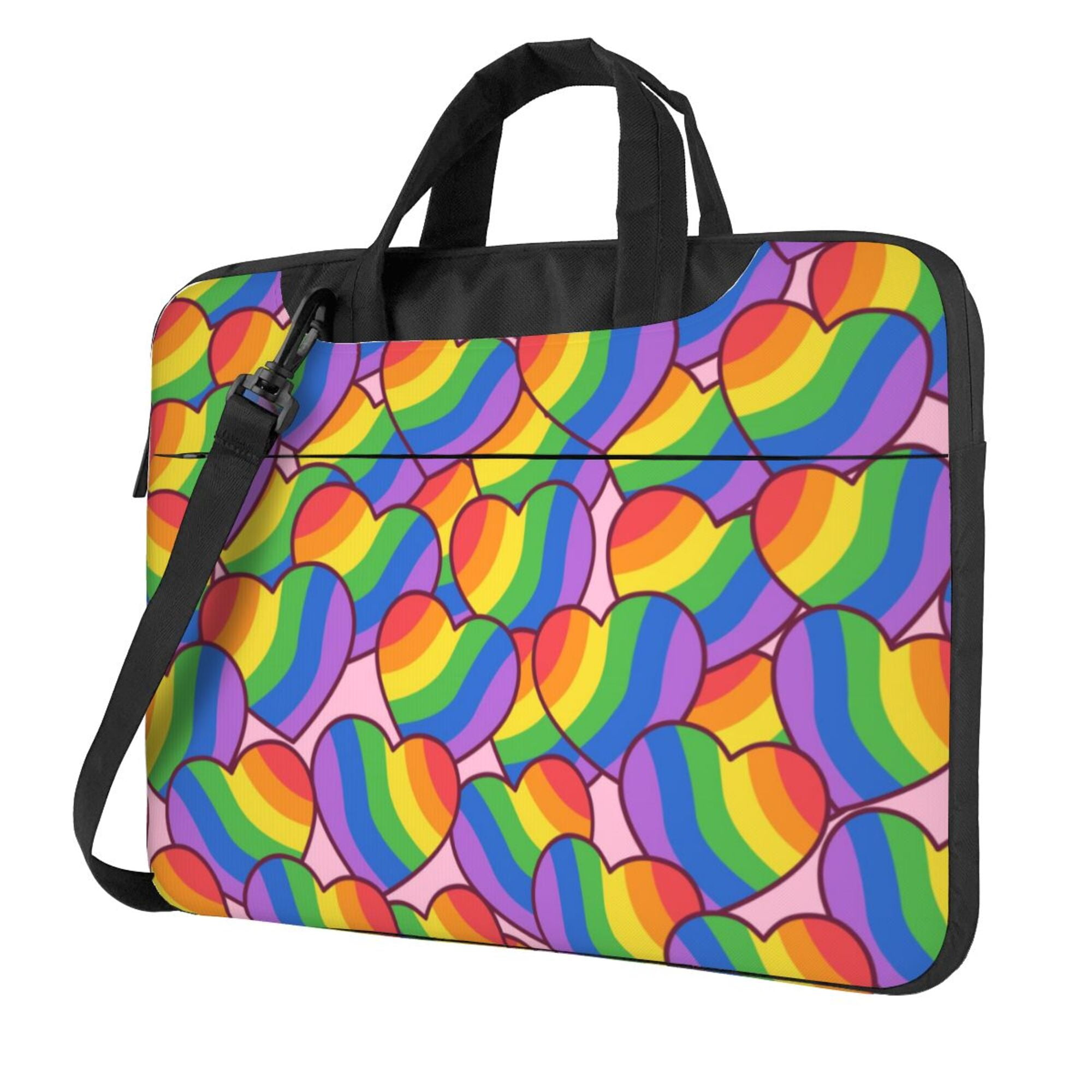 ZICANCN Laptop Case 14 inch, Colorful Rainbow Heart Work Shoulder ...
