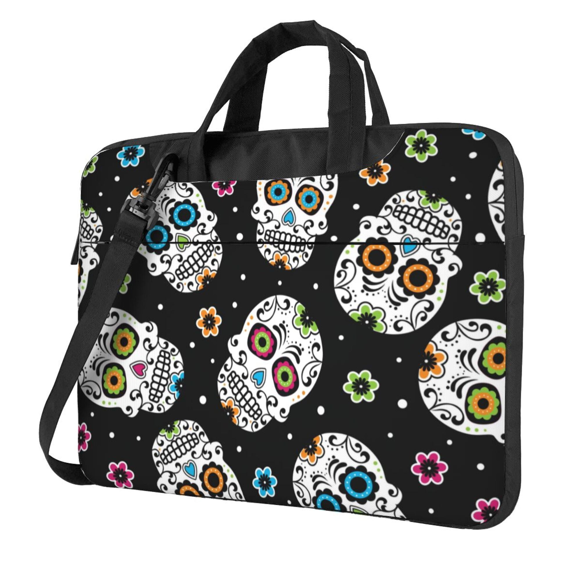 ZICANCN Laptop Case 14 inch, Dod Colorful Skull Work Shoulder Messenger ...