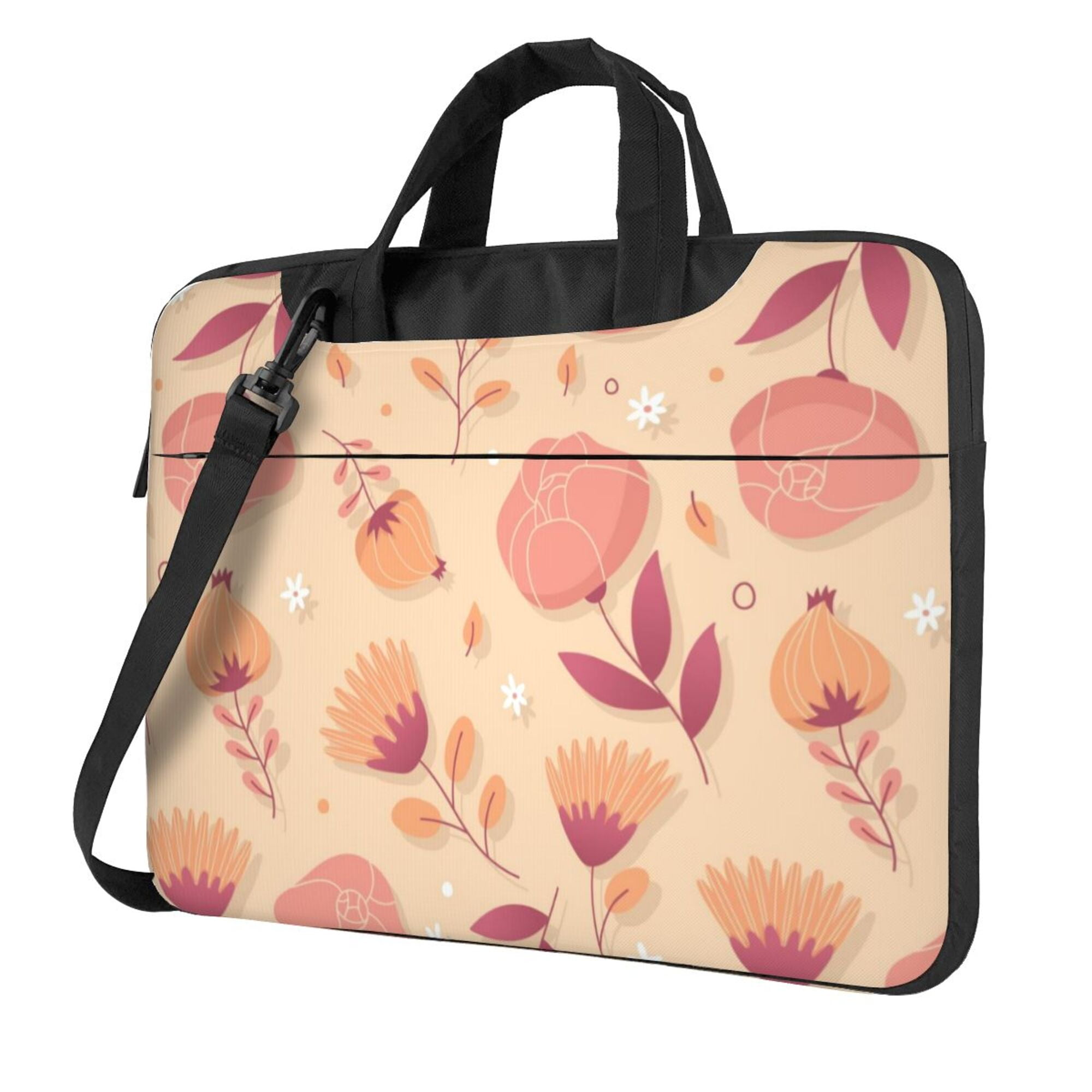 ZICANCN Laptop Case 14 inch, Floral Peach Texture Work Shoulder ...