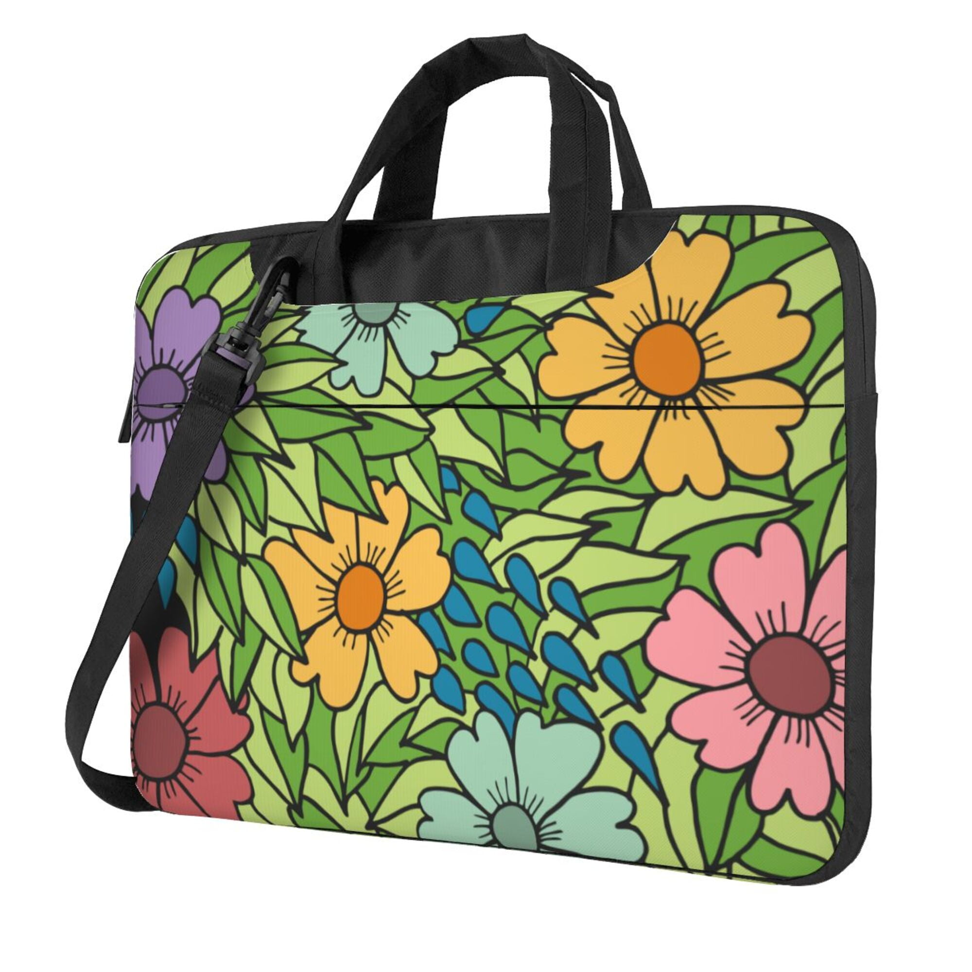 ZICANCN Laptop Case 14 inch, Flowers Floral Background Work Shoulder ...