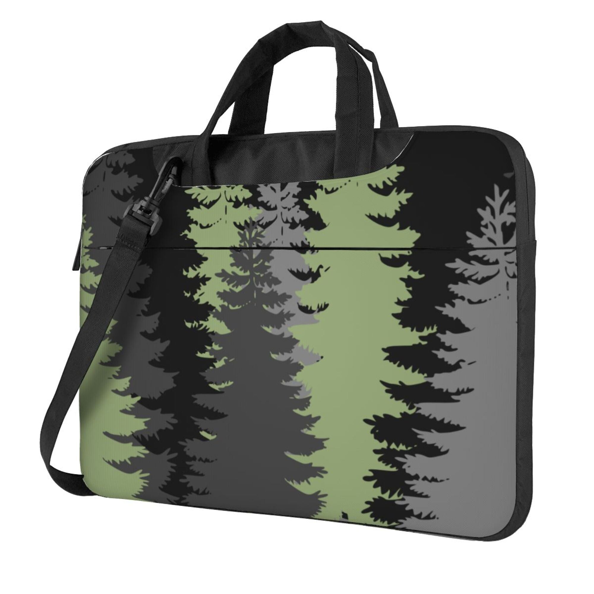 ZICANCN Laptop Case 14 inch, Forest Trees Green Work Shoulder Messenger ...