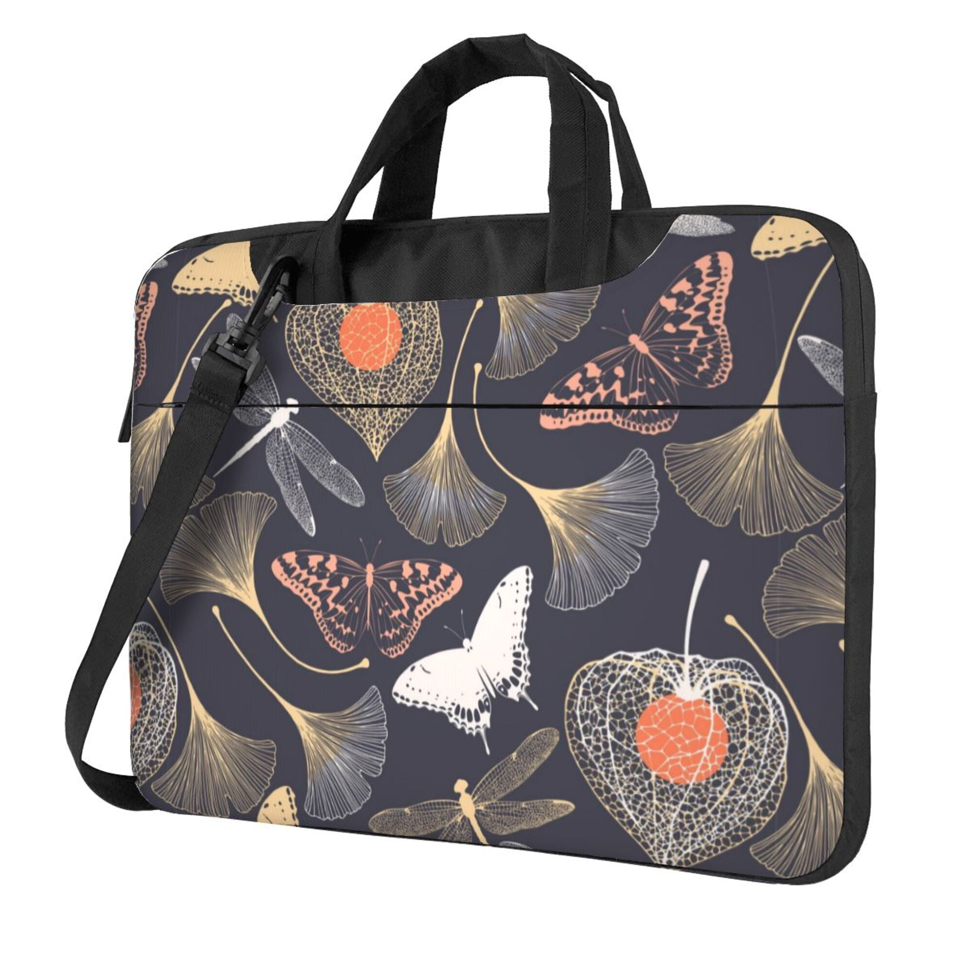 ZICANCN Laptop Case 14 inch, Ginkgo Biloba Butterflies Work Shoulder ...