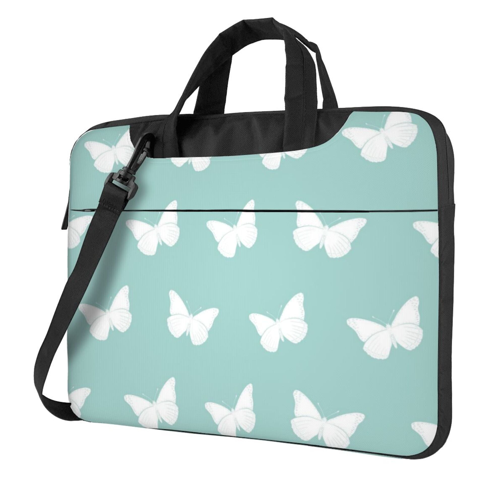 ZICANCN Laptop Case 14 inch, Green Butterfly Background Work Shoulder ...