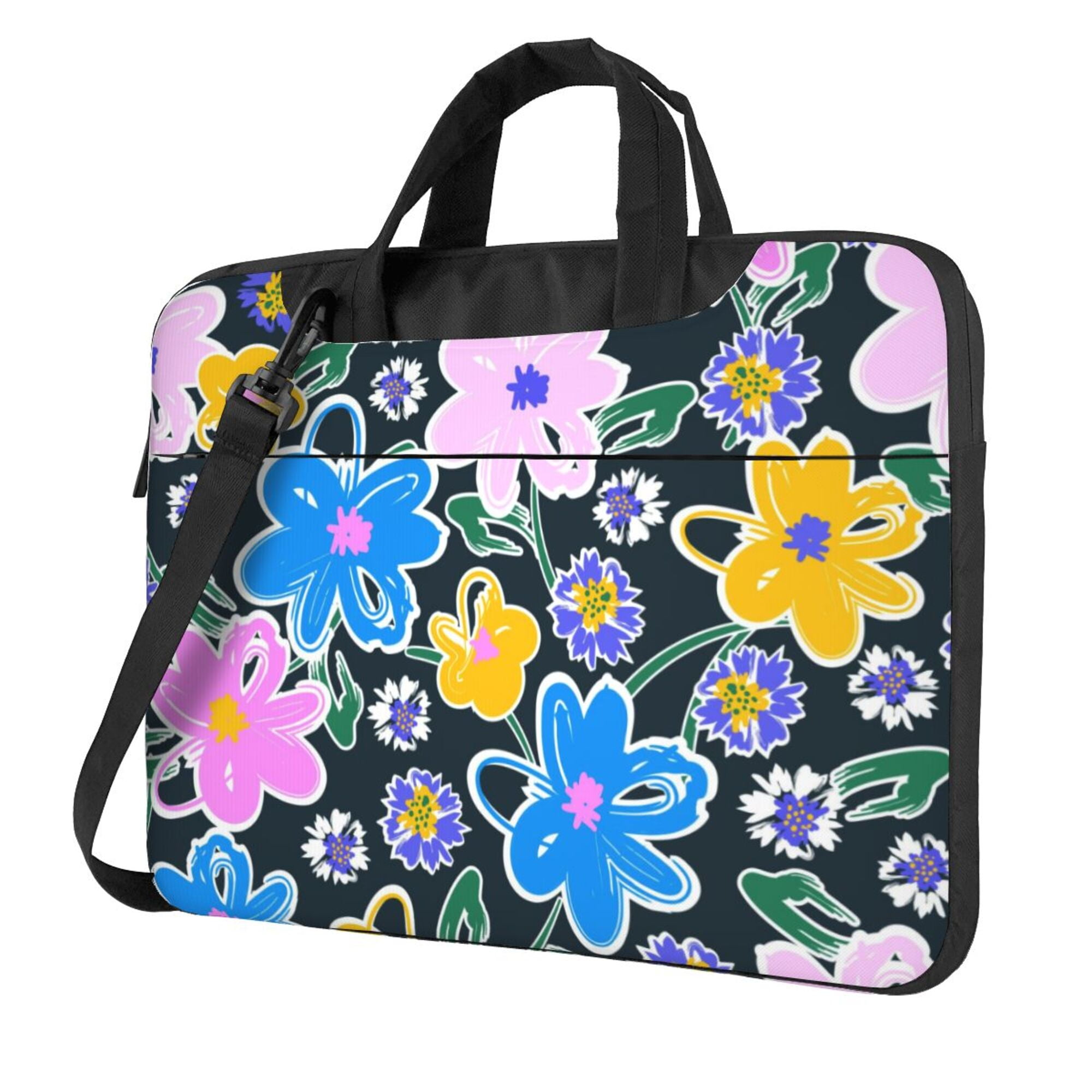 ZICANCN Laptop Case 14 inch, Hand Painted Colored Flowers Work Shoulder ...