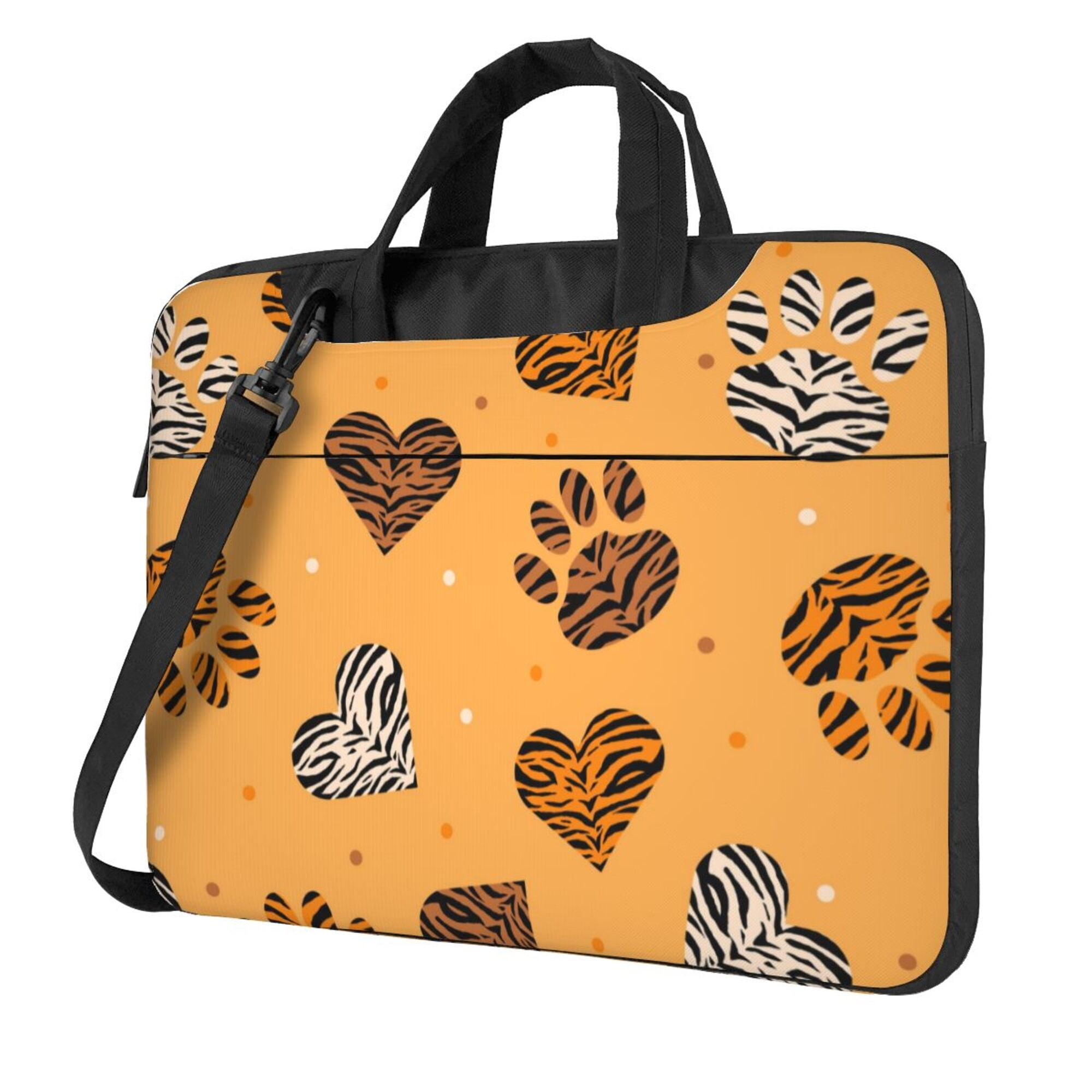 ZICANCN Laptop Case 14 inch, Leopard Print Heart Dog Paw Work Shoulder ...