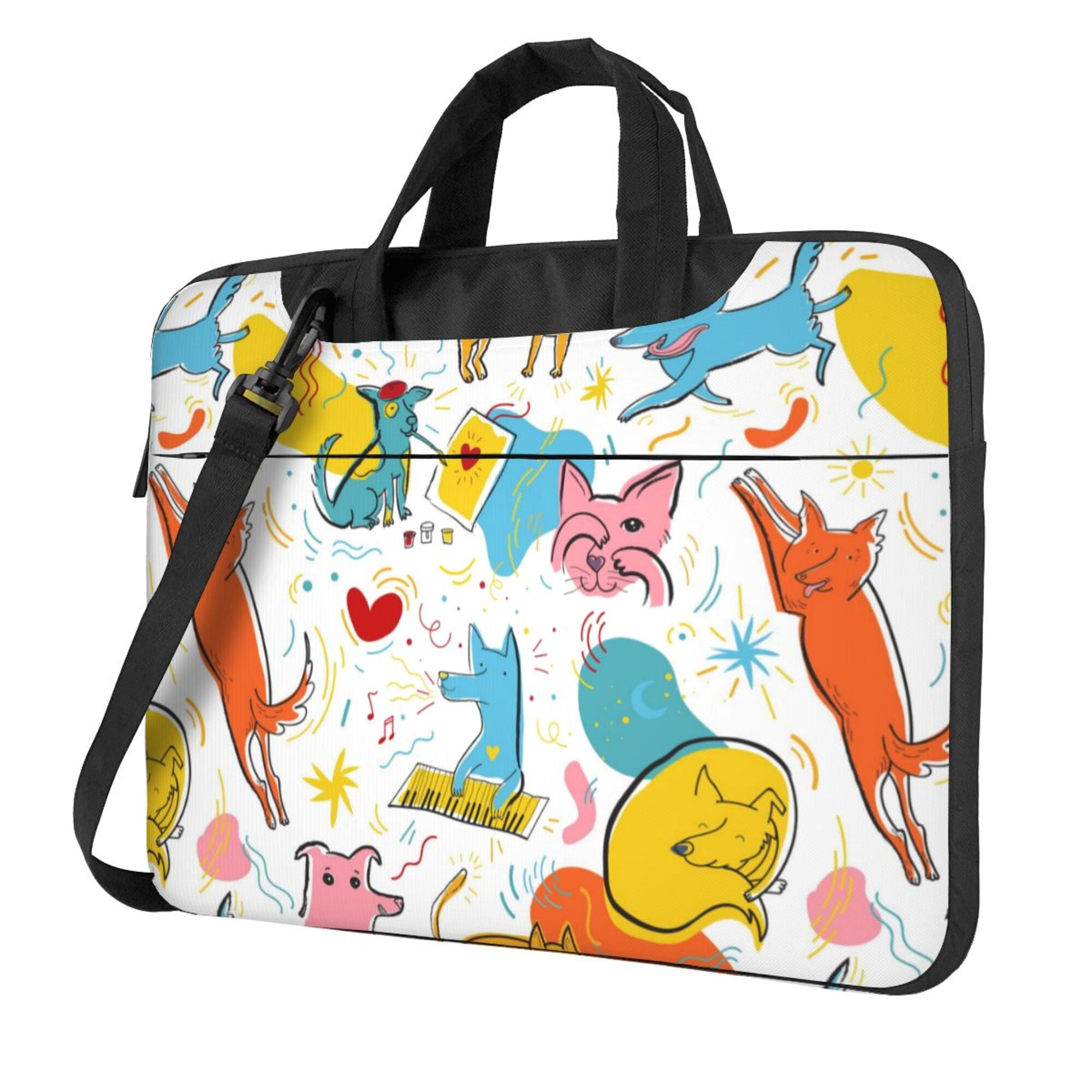 ZICANCN Laptop Case 14 inch, Loves Cartoon Happy Animals Work Shoulder ...