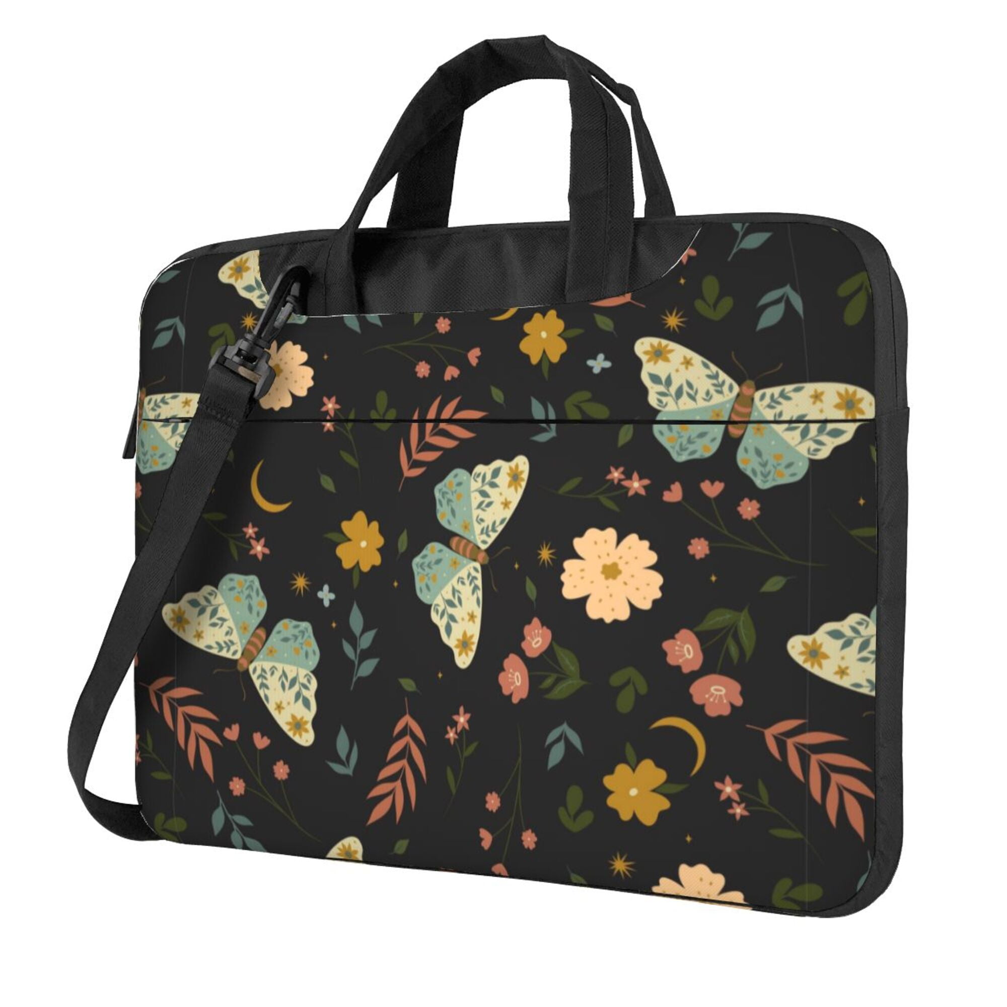 ZICANCN Laptop Case 14 inch, Moths Leaves Seamless Floral Work Shoulder ...