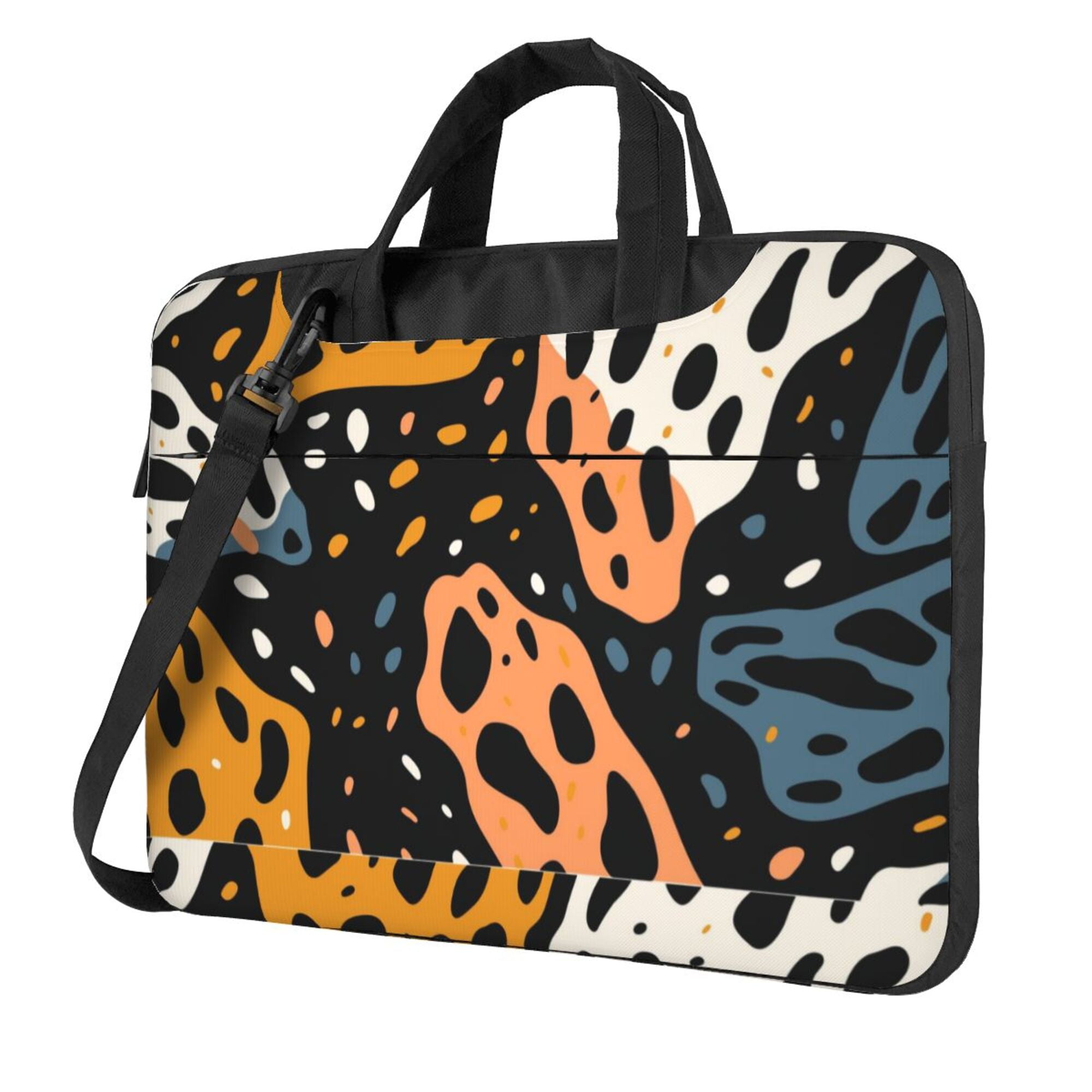 ZICANCN Laptop Case 14 inch, Orange Fashion Leopard Print Work Shoulder ...