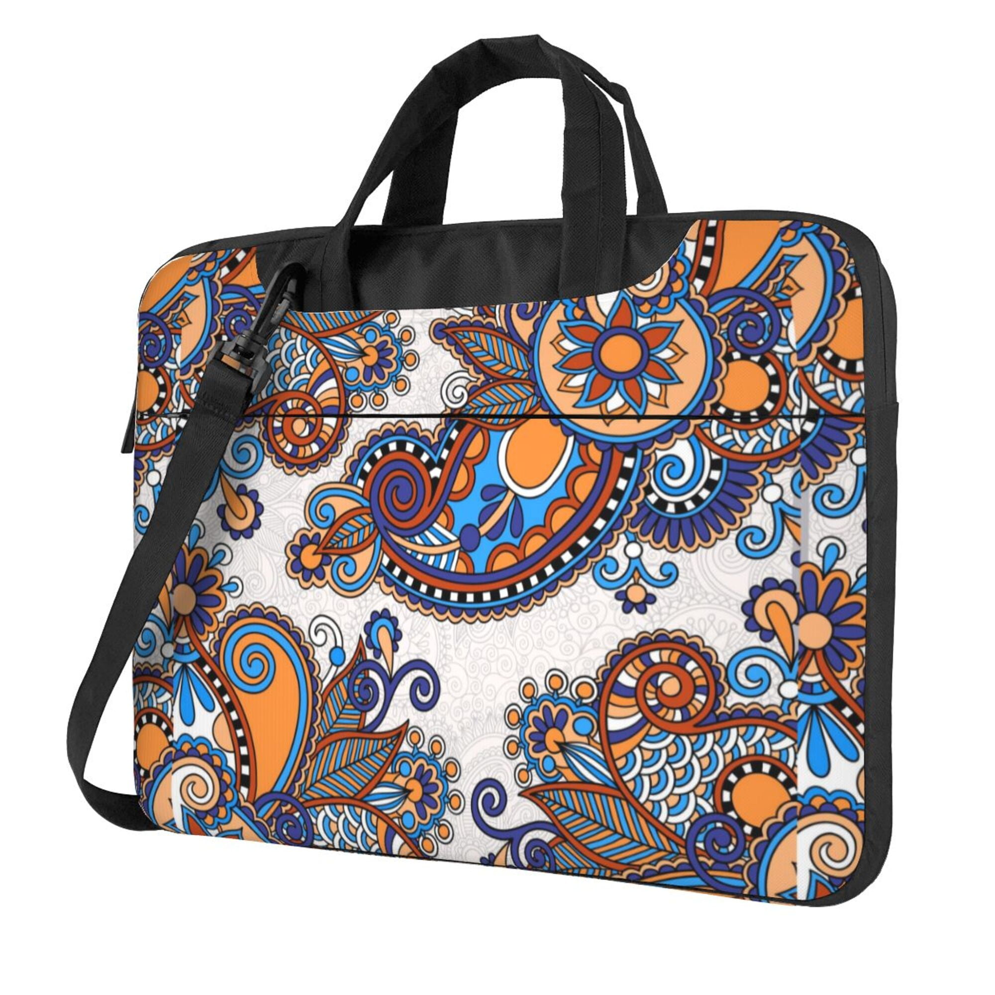 ZICANCN Laptop Case 14 inch, Ornate Swirl Floral Work Shoulder ...