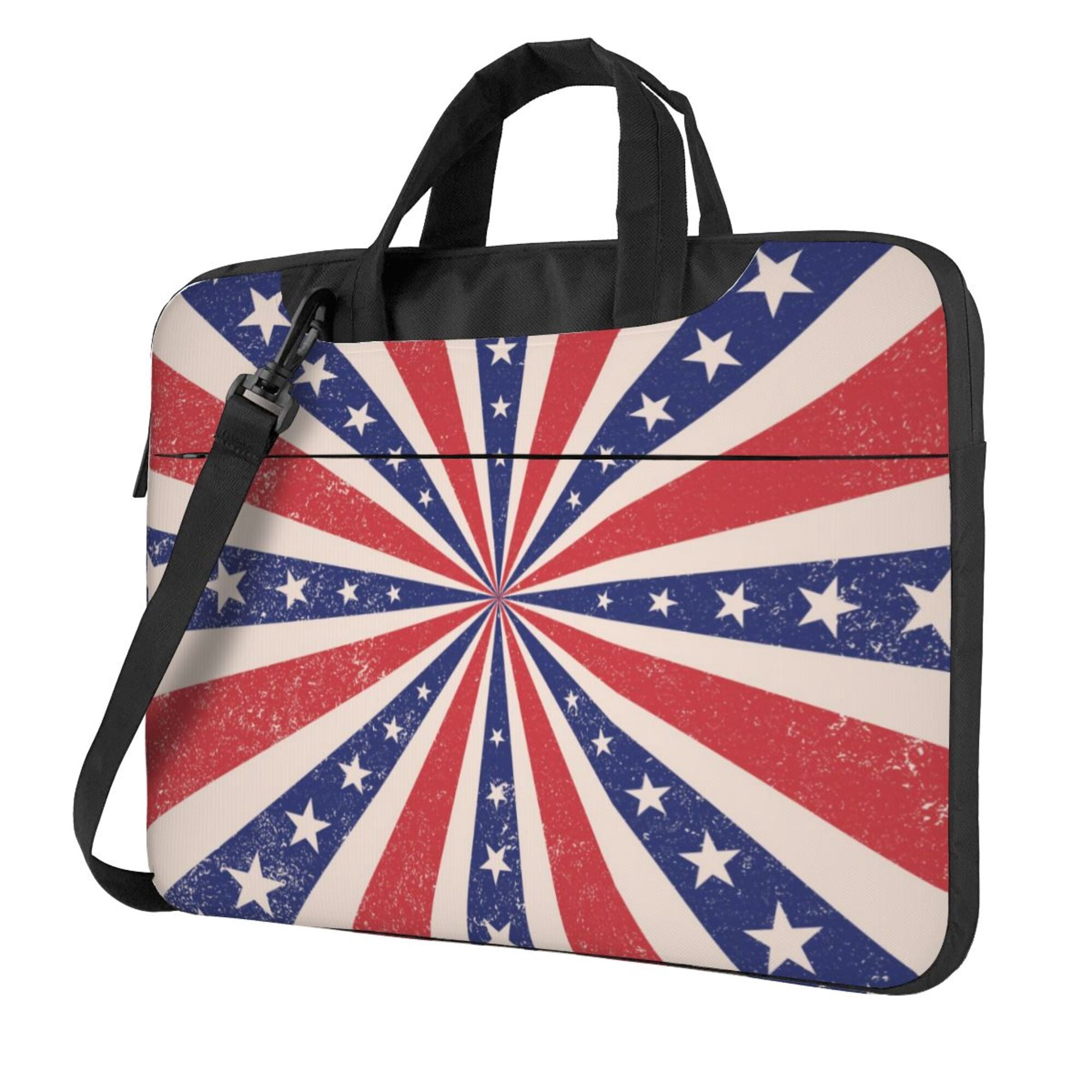 ZICANCN Laptop Case 14 inch, Patriotic Retro Burst Stars Work Shoulder ...