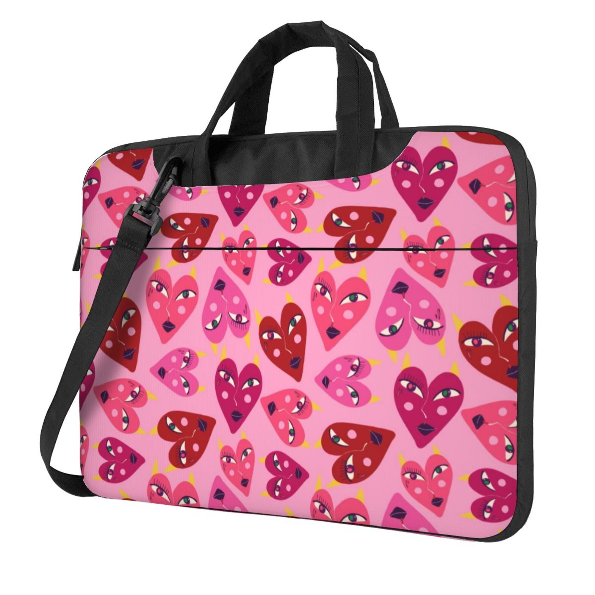 ZICANCN Laptop Case 14 inch, Pink Cool Devilish Hearts Work Shoulder ...