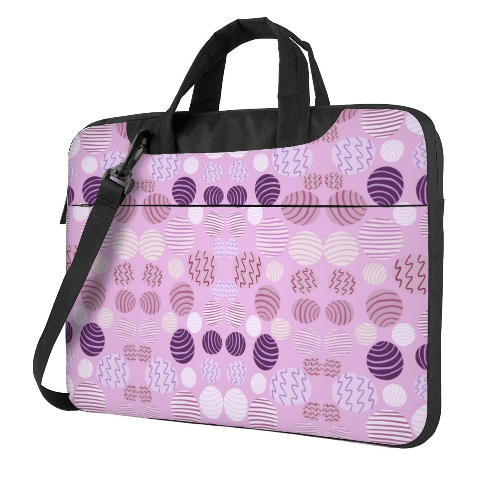 ZICANCN Laptop Case 14 inch, Purple Line Flower Work Shoulder Messenger ...