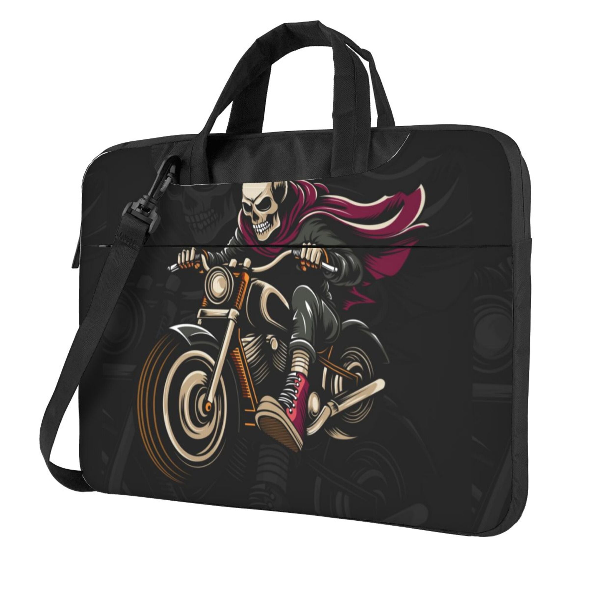 ZICANCN Laptop Case 14 inch, Skeleton Riding Retro Motorcycle Work ...