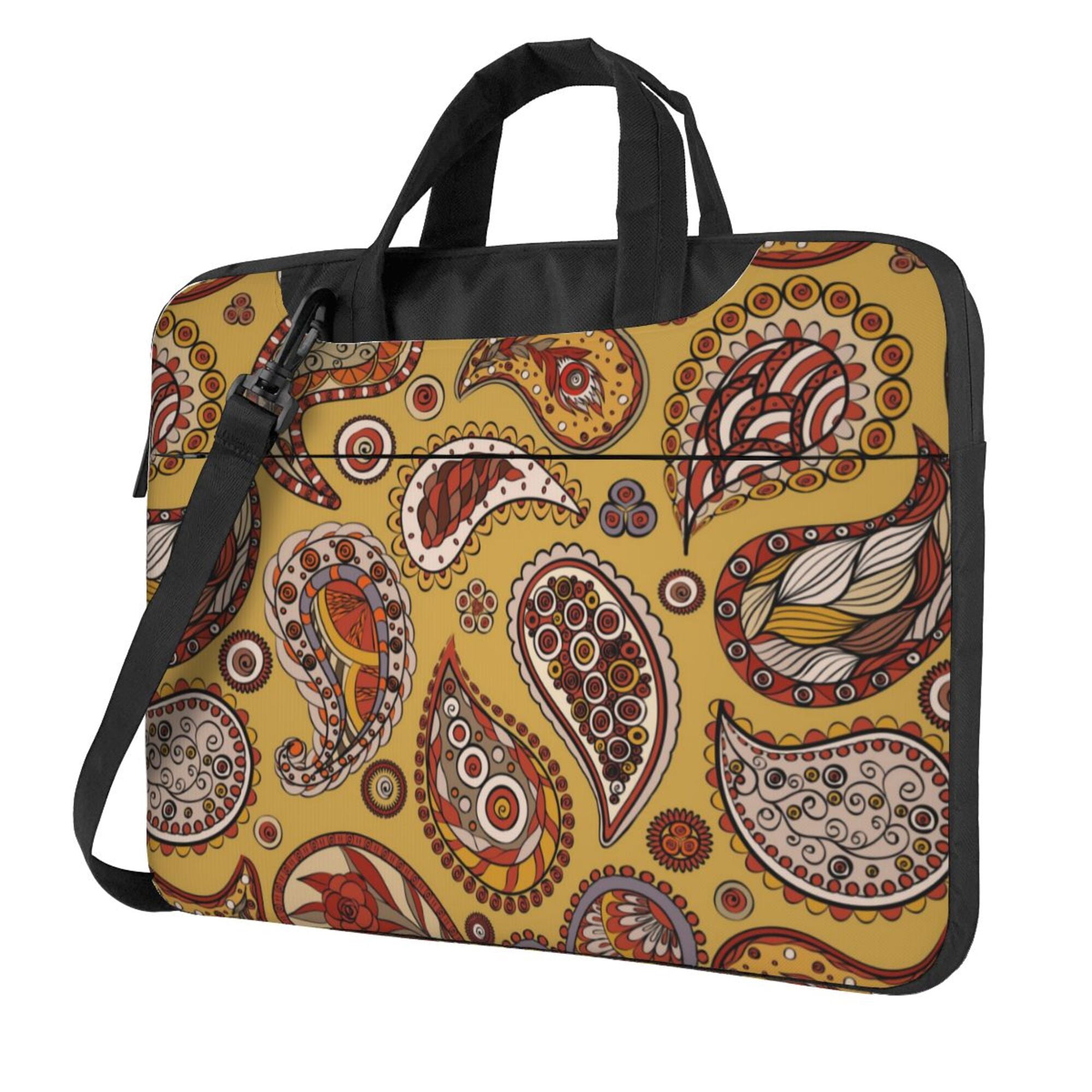 ZICANCN Laptop Case 15.6 inch, Ethnic Paisley Orange Swirl Work ...