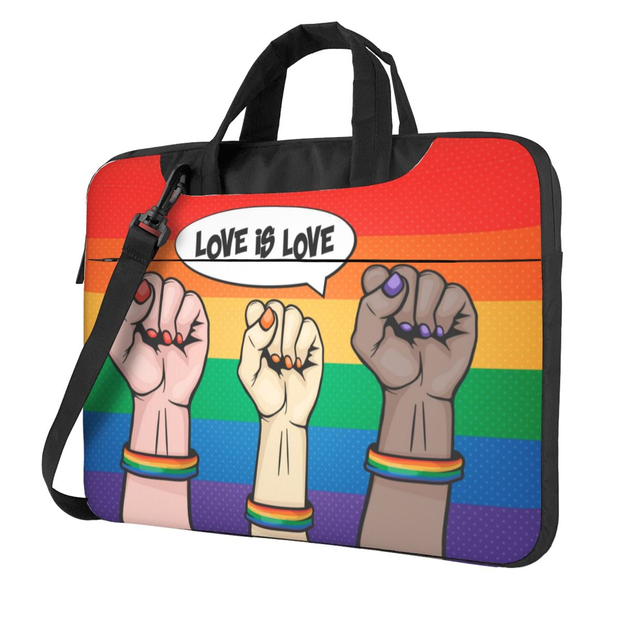 ZICANCN Laptop Case 15.6 inch, Fist Favor LGBT Work Shoulder Messenger ...