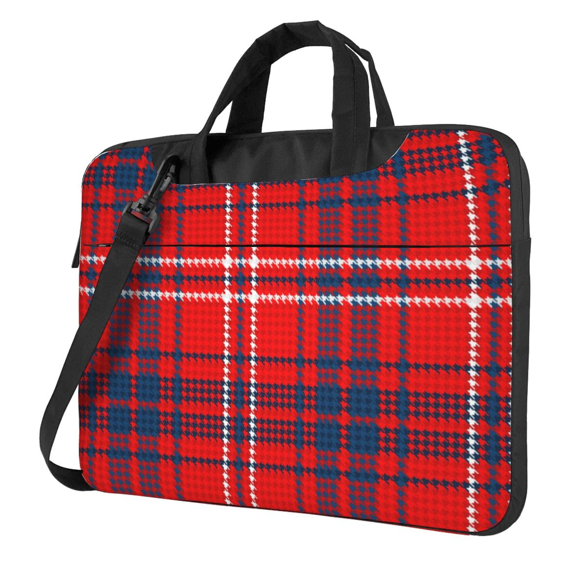ZICANCN Laptop Case 15.6 inch, Red Blue Checkered Stripes Work Shoulder ...