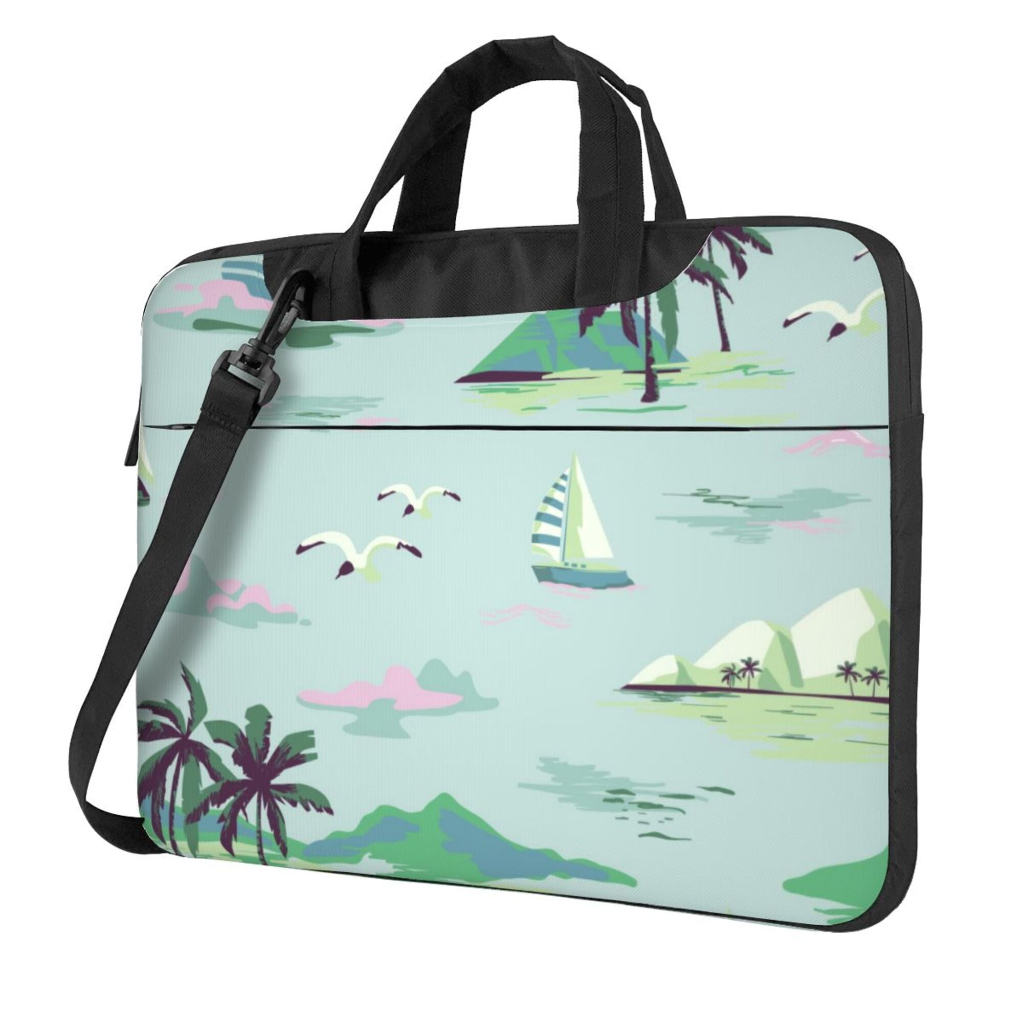 ZICANCN Laptop Case 15.6 inch, Retro Background Island Work Shoulder ...