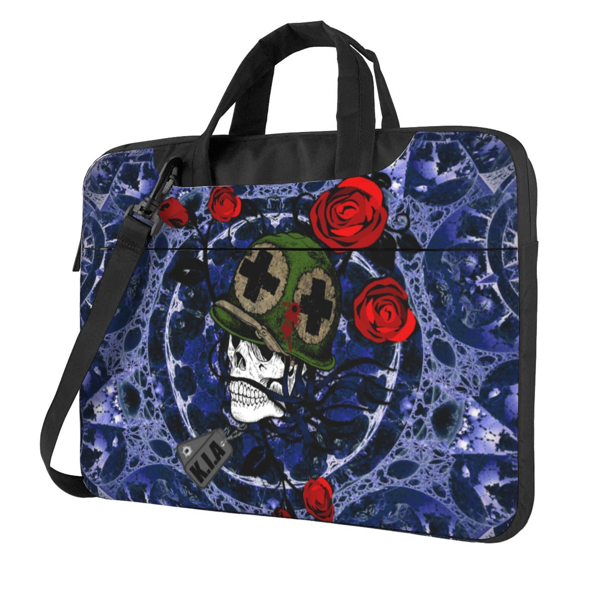 ZICANCN Laptop Case 15.6 inch, Soldier Skull Skeleton Dead Roses Work ...