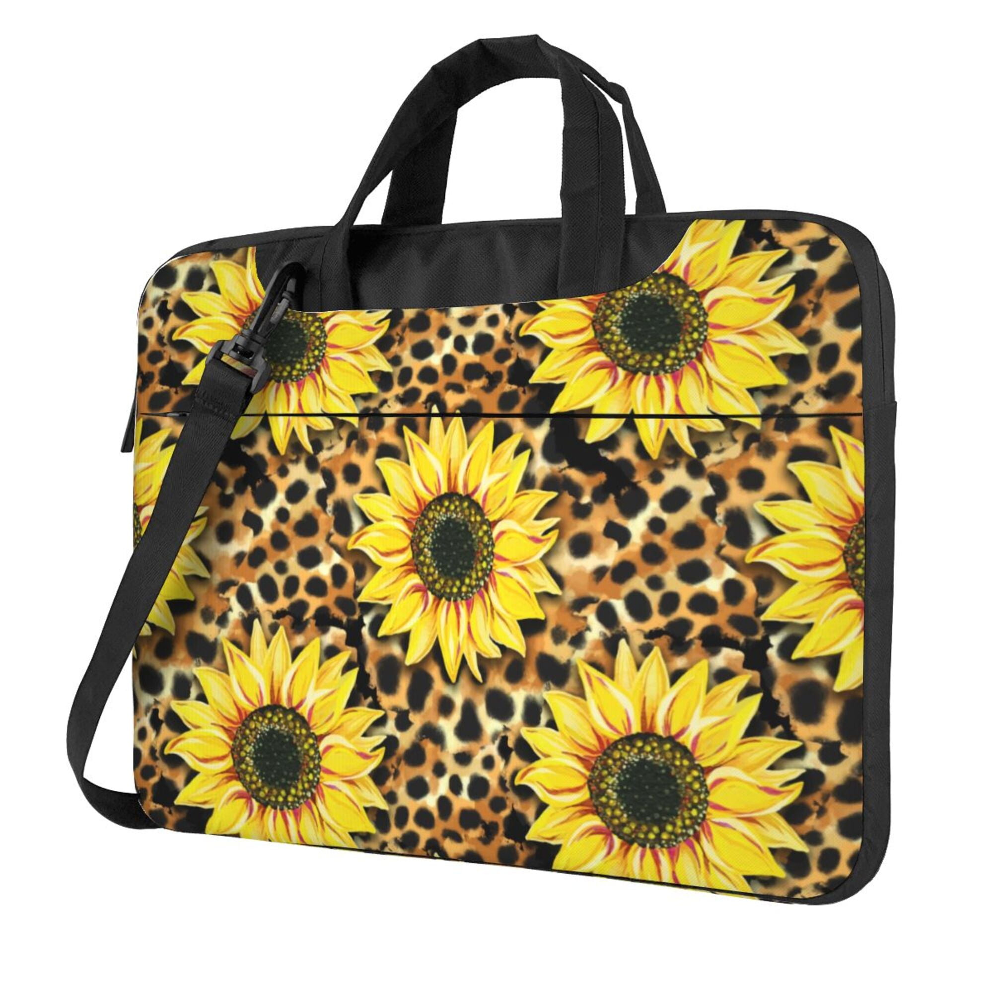 ZICANCN Laptop Case 15.6 inch, Sunflowers Leopard Background Work ...